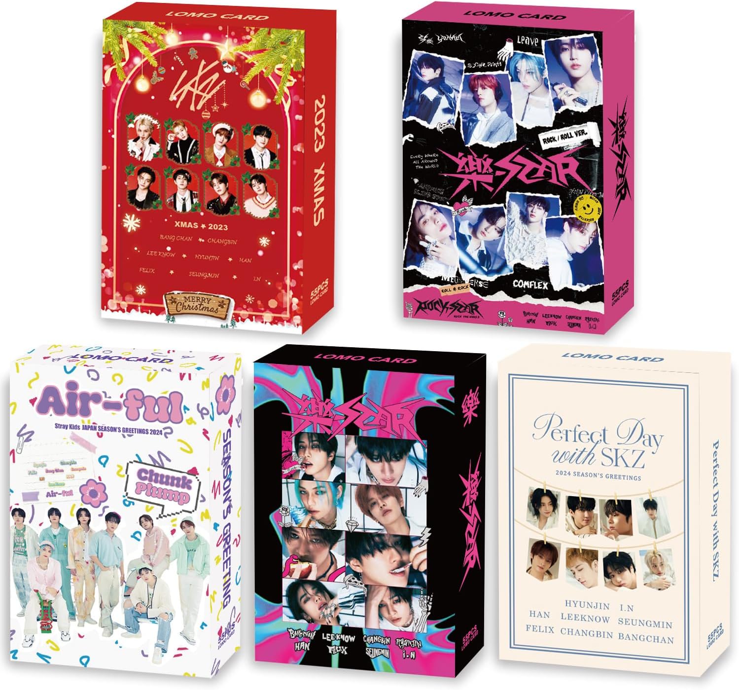 5 Pack/275 Pcs Stray Kids Lomo Card Kpop Photocards Greeting Card with ...