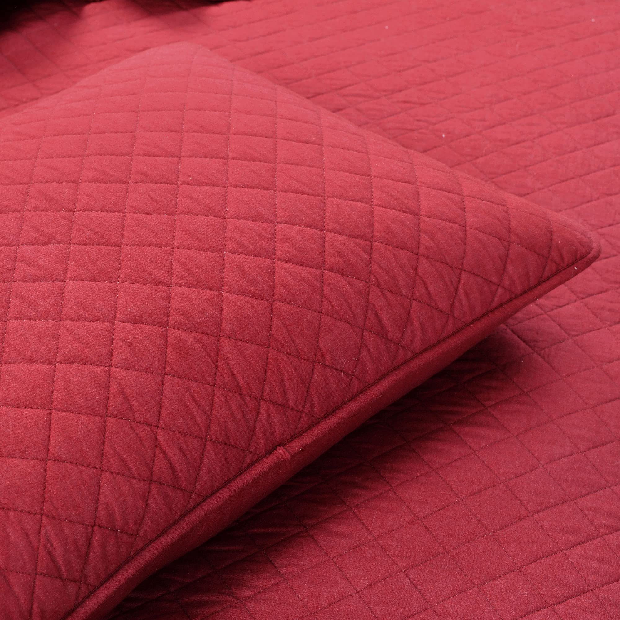 Lush Decor Ava Quilt Diamond Pattern Solid 3 Piece Oversized Bedding ...