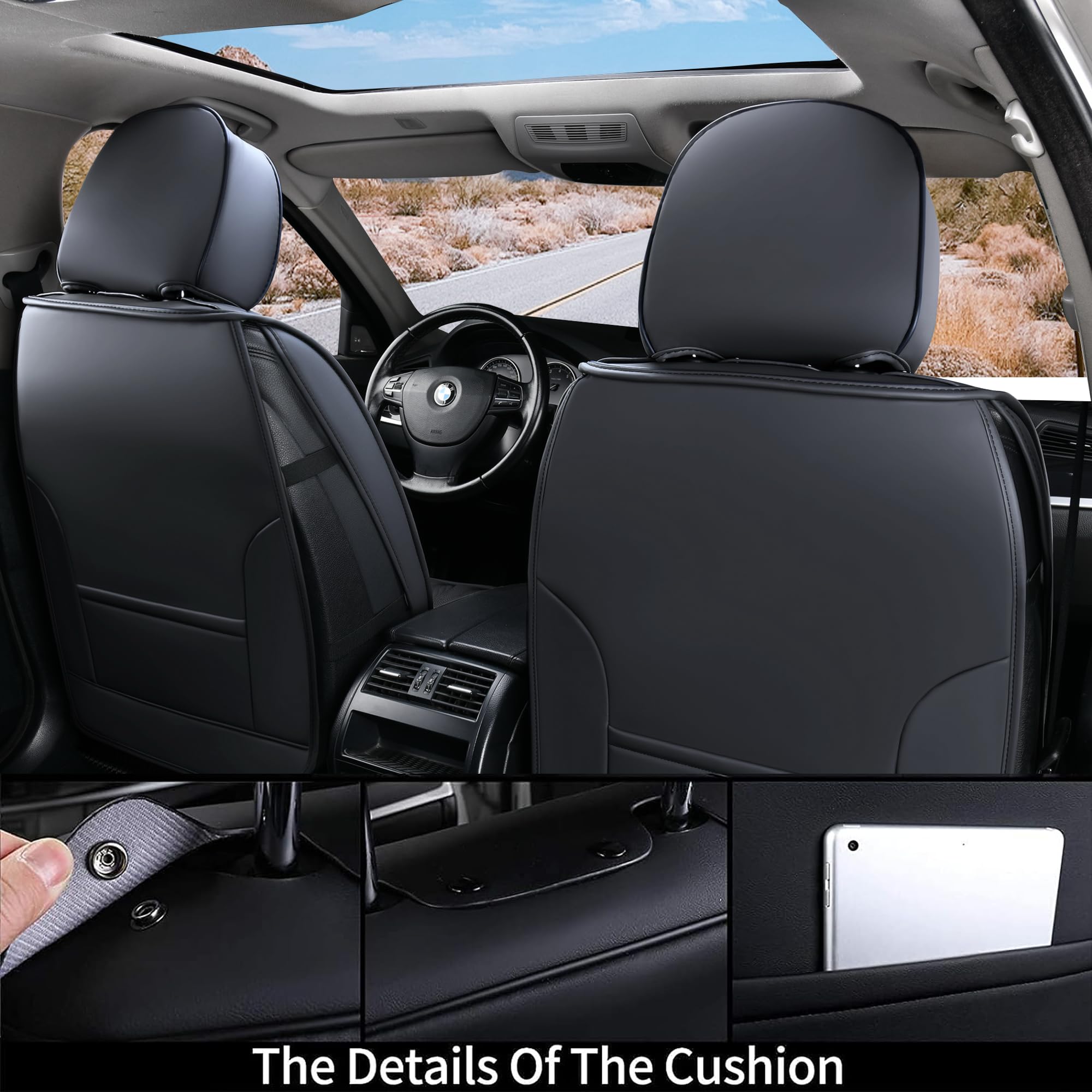 Coverado Front Seat Covers for Cars, Full Set Seats Luxury Premium ...