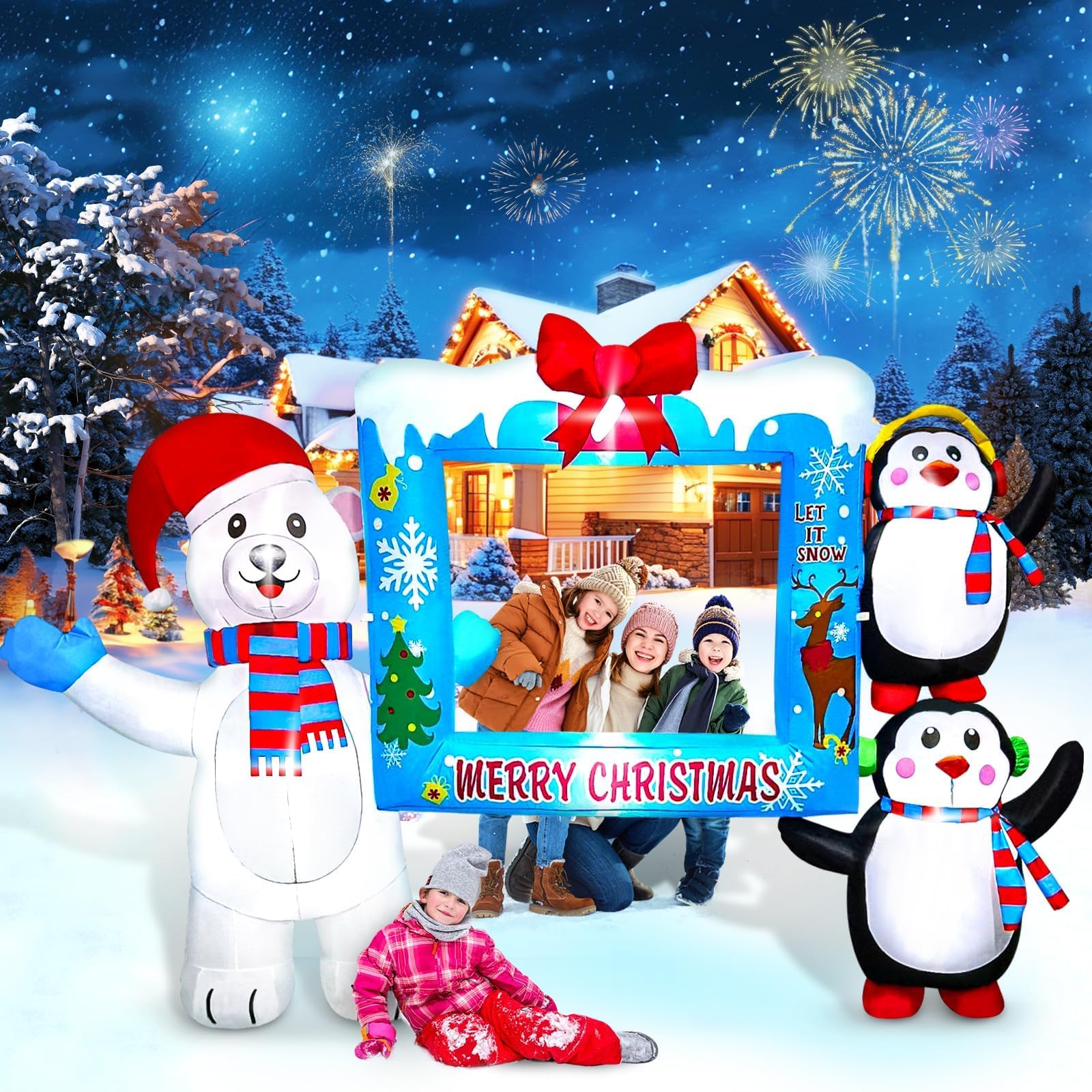 Kalolary Christmas Inflatable Outdoor Decorations, Polar Bear and ...