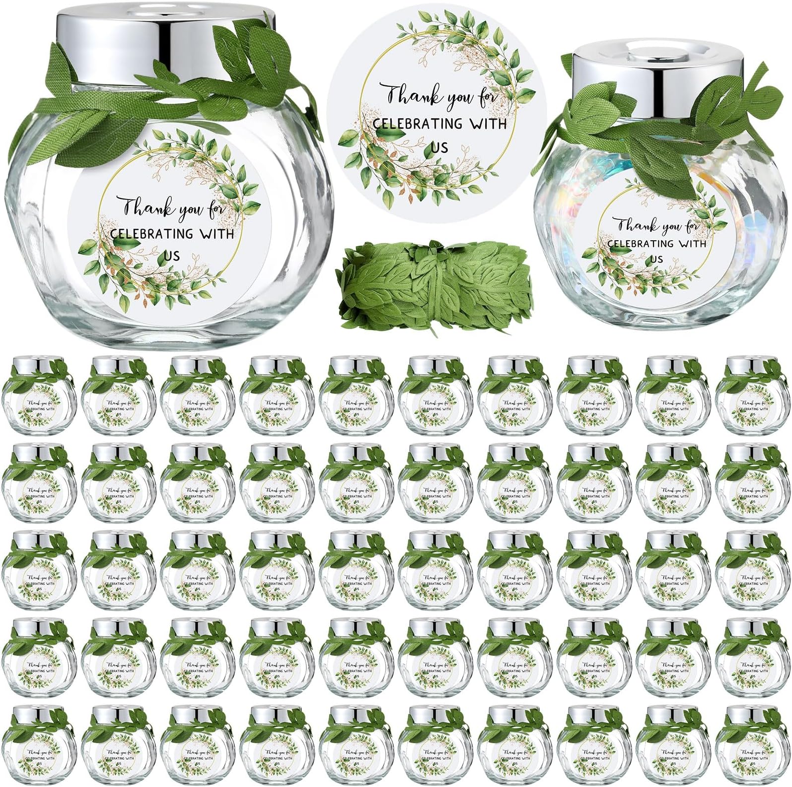 Amazon.com: Skybooly 50 Pcs 1.5 oz Mini Glass Jars Small Candy Jars ...