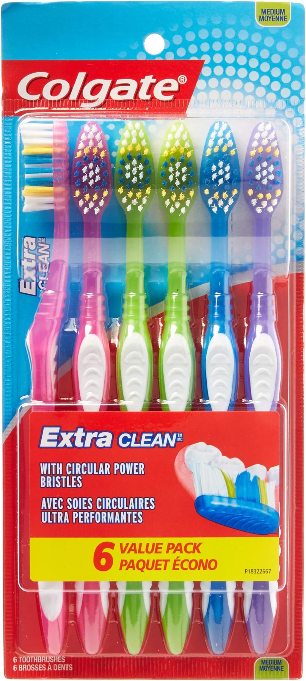 Amazon.com : Colgate Extra Clean Full Head, Medium Toothbrush, 4 Count ...