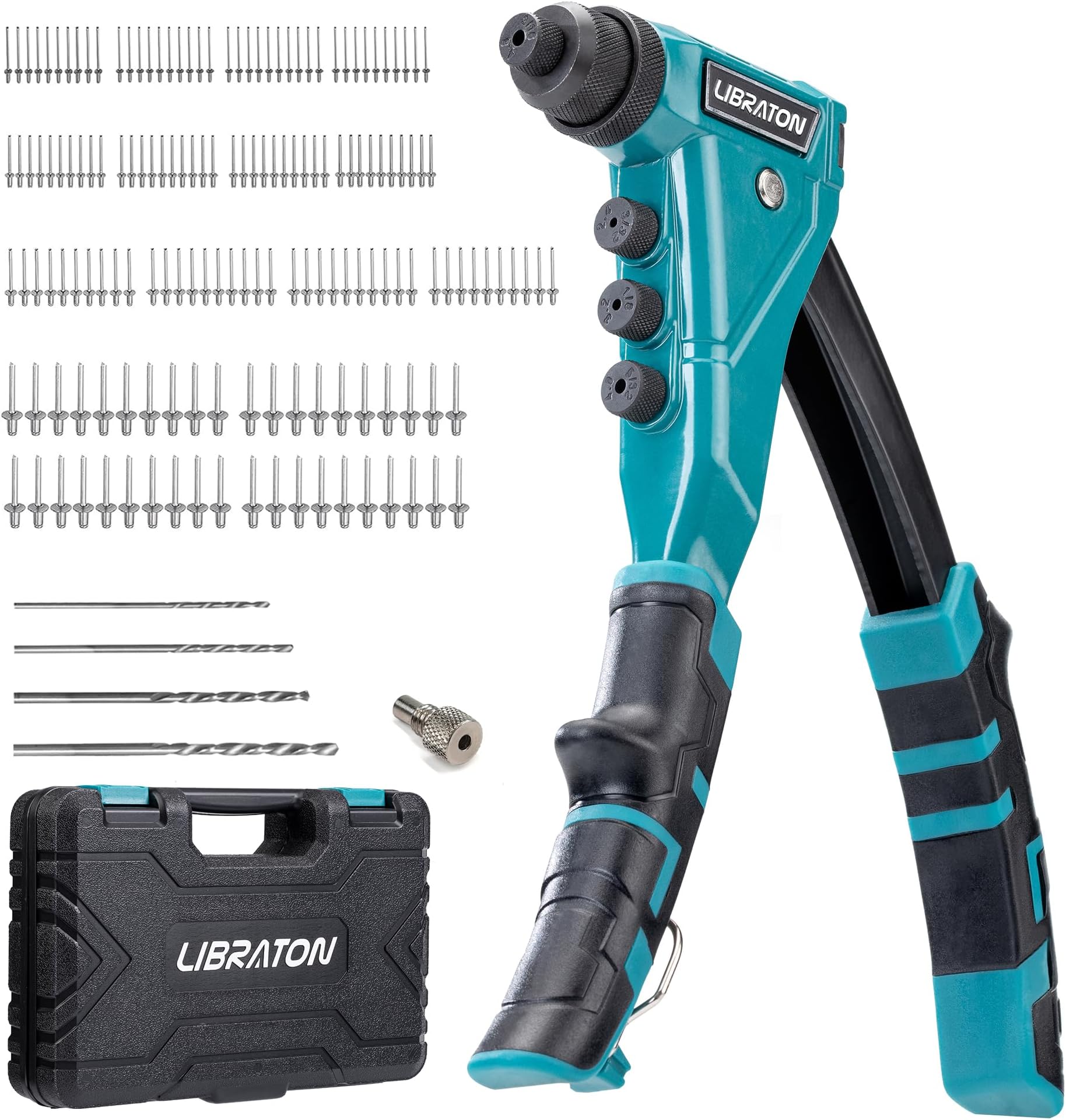 Amazon.com: LIBRATON Heavy-Duty Rivet Gun, Pop Rivet Gun Set, Professional Hand Riveter, Manual ...