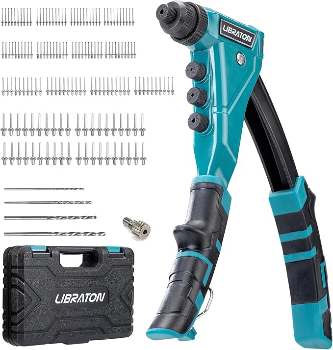 LIBRATON Heavy-Duty Rivet Gun, Pop Rivet Gun Kit, Professional Pop ...
