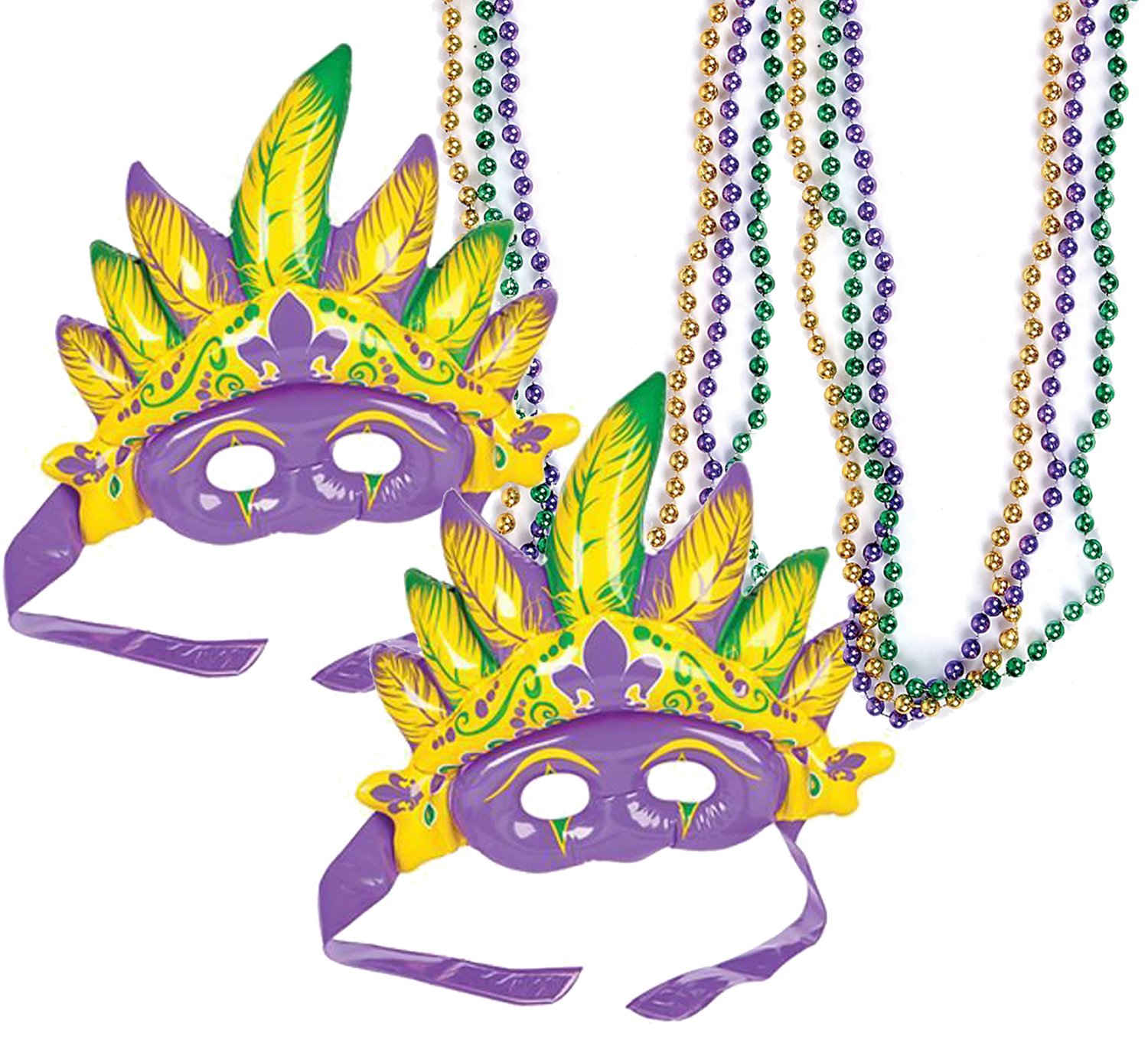 Mardi Gras Masks And Beads Clip Art