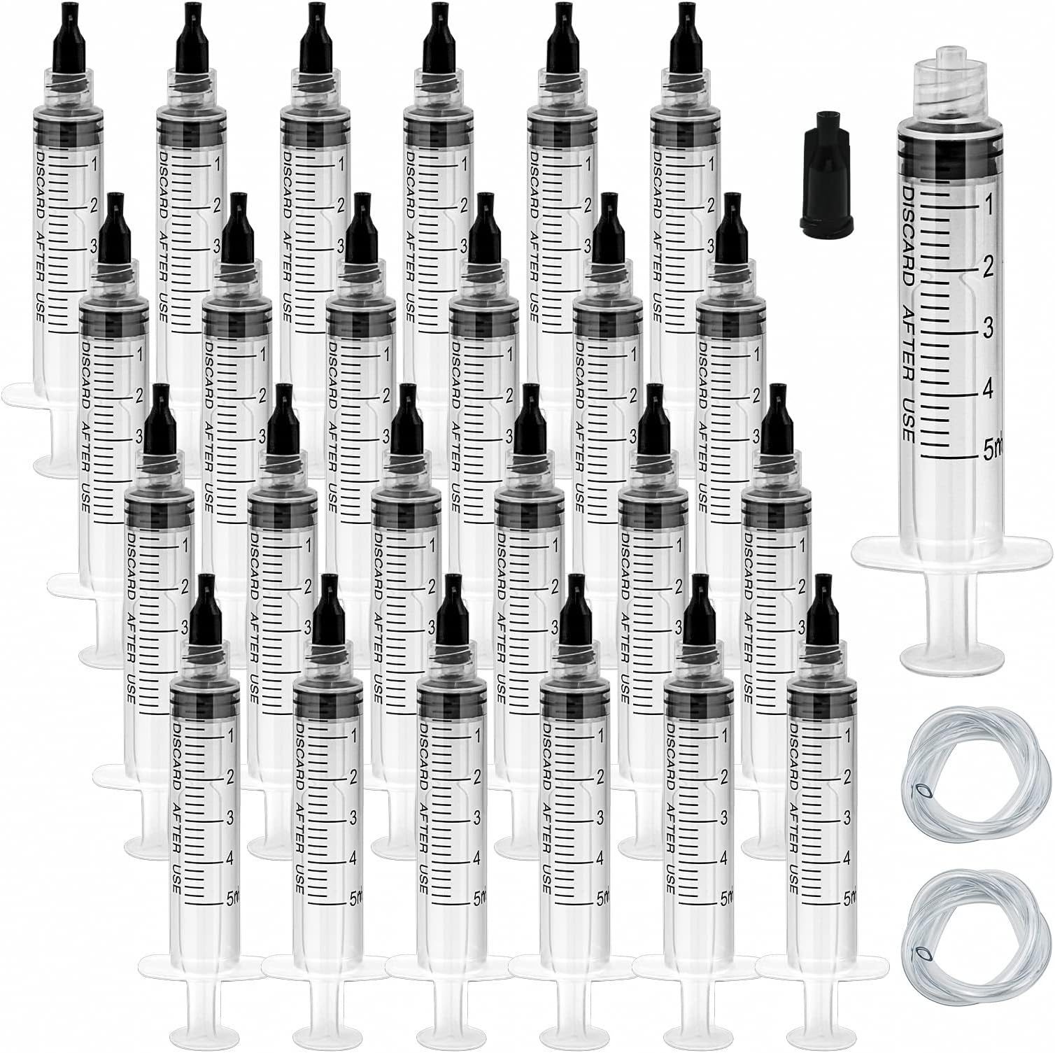 Amazon.com: 5ml Luer Lock Syringe 20-Pack Plastic 5ml Syringes with ...
