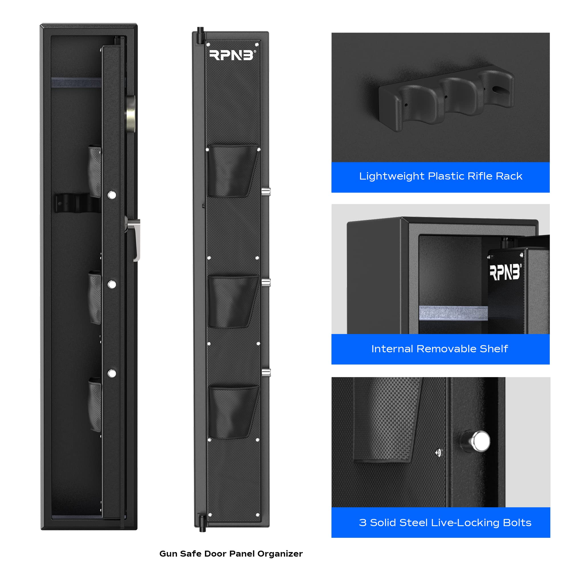 Snapklik.com : RPNB Large Biometric Rifle Safe, 3-Gun Electronic Gun ...