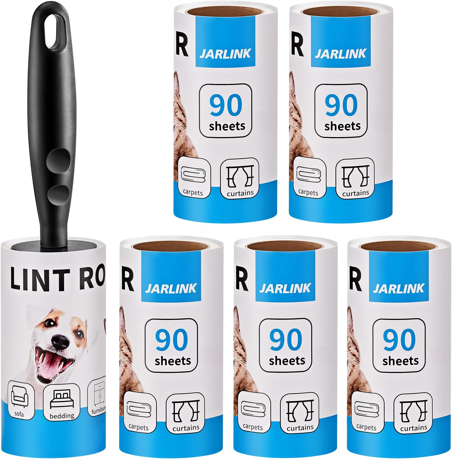 Amazon.com: RAINBEAN Lint Rollers for Pet Hair Extra Sticky, [540 ...