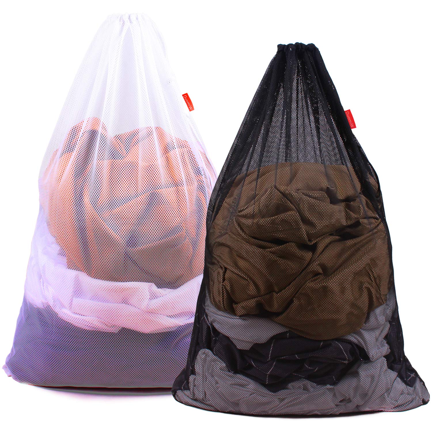 Amazon.com: DuomiW Mesh Laundry Bag Heavy Duty Drawstring Bag ...