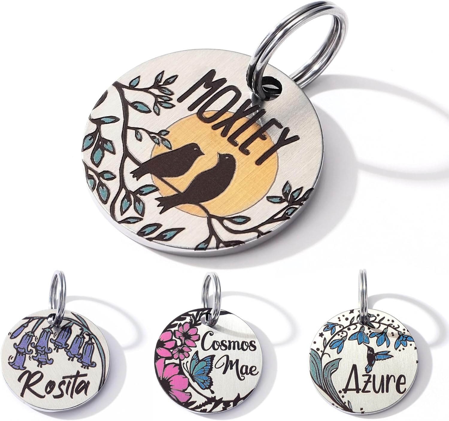 Amazon.com: MYXGY Dog Tags Personalized, Engraved Dog Tags with Colored ...