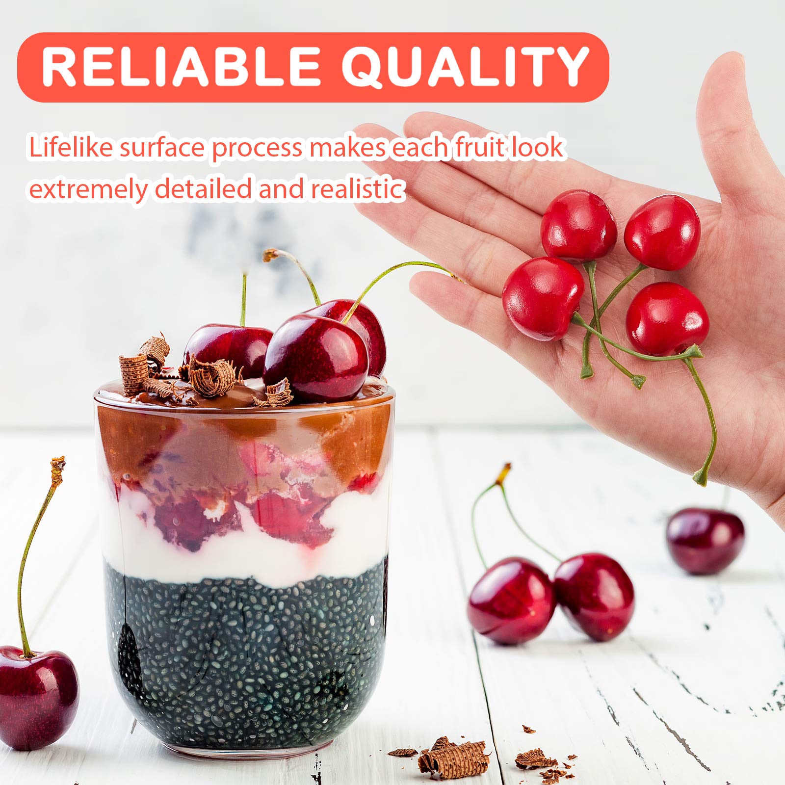 Snapklik.com : Skylety 30 Pieces Fake Cherries Artificial Fruit ...