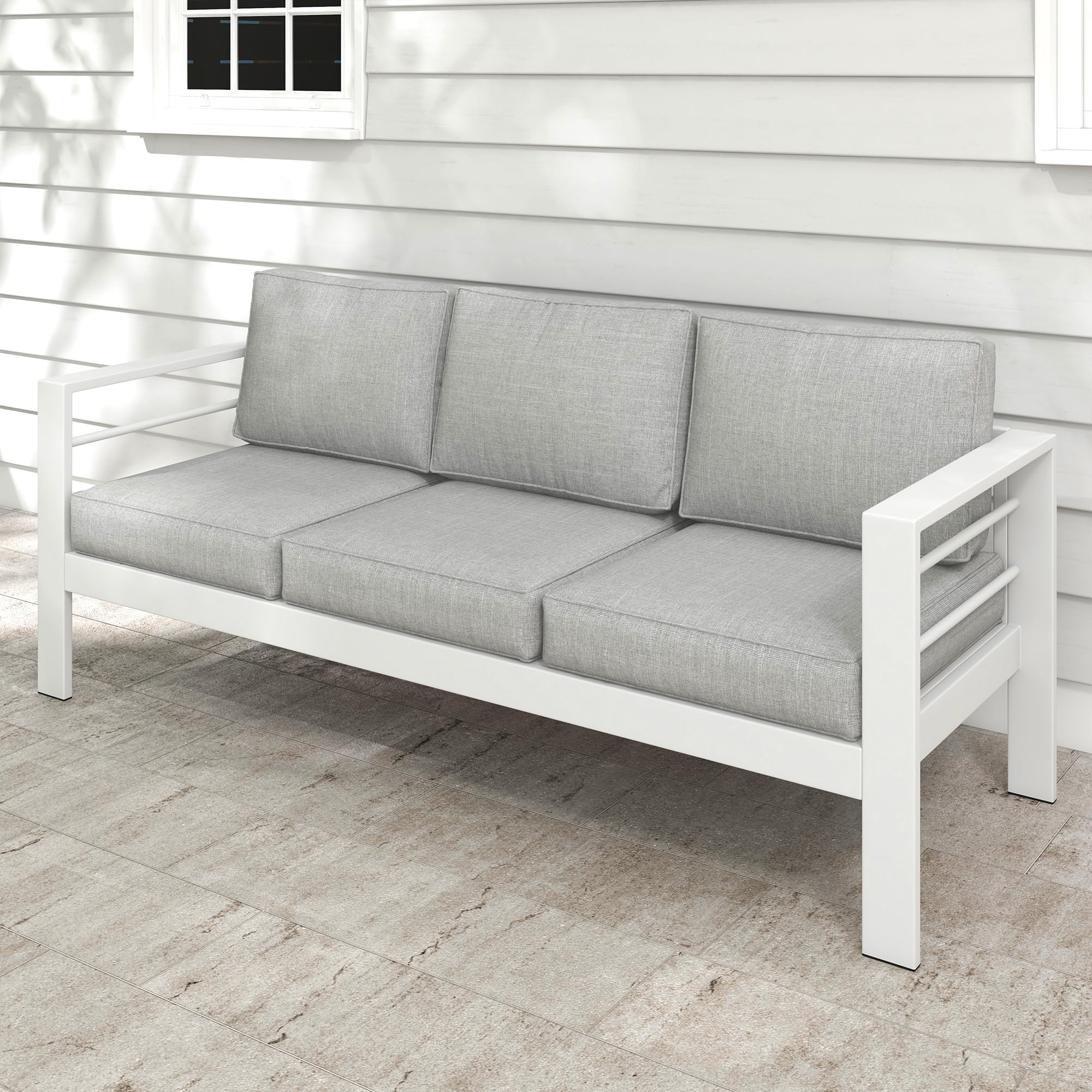 Amazon.com: Kiss the Water Patio Couch Aluminum Outdoor Sofa with 3 ...