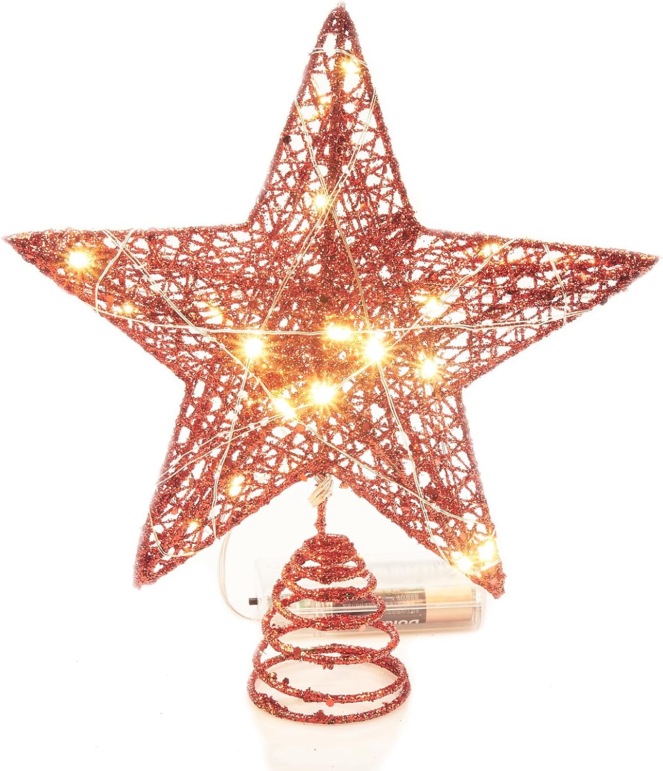 Emopeak 20 LED Christmas Tree Topper, 8 Inch Indoor Iron Art Star ...