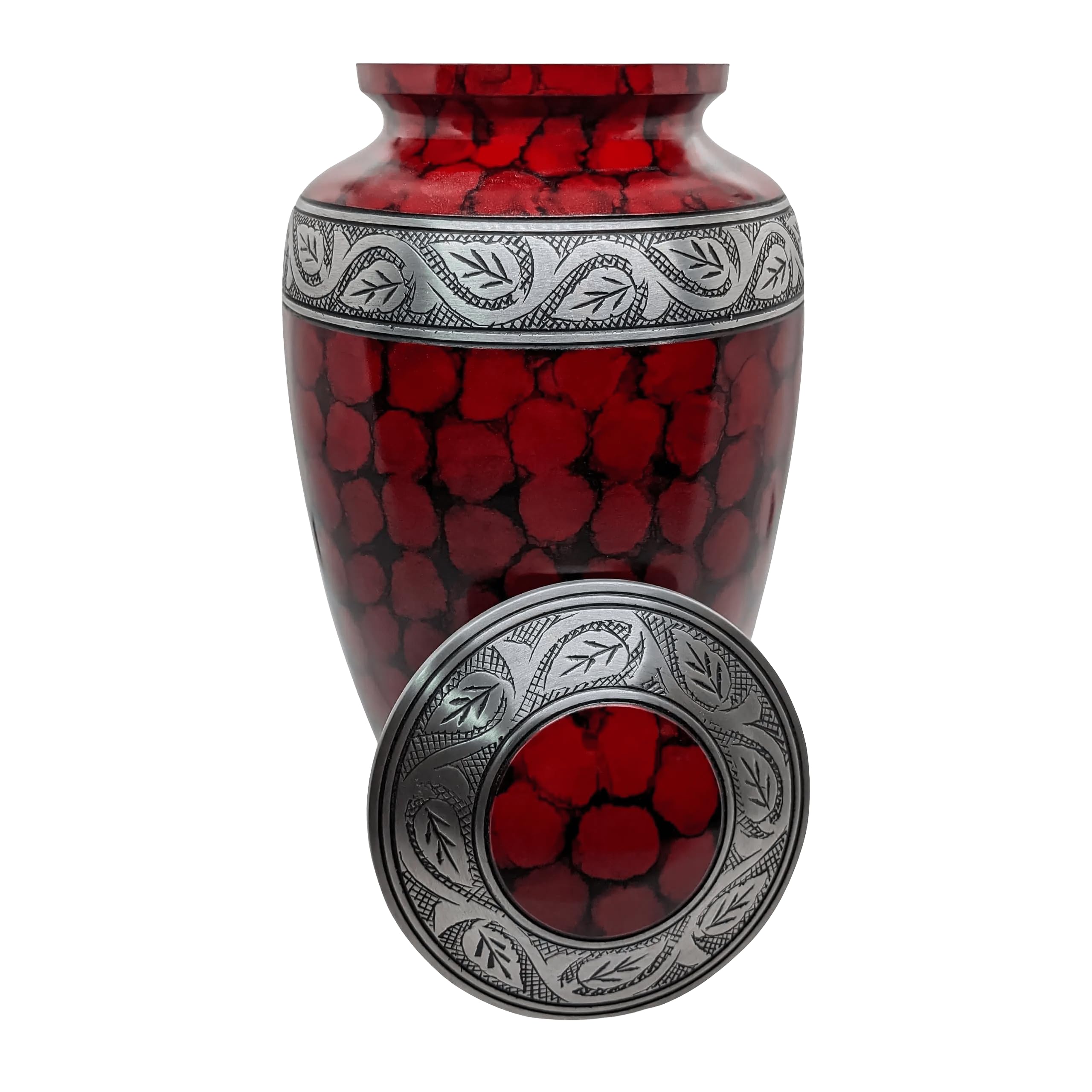 Amazon.com: Titan Casket Cremation Urn (Red Black) Handcrafted Adult ...