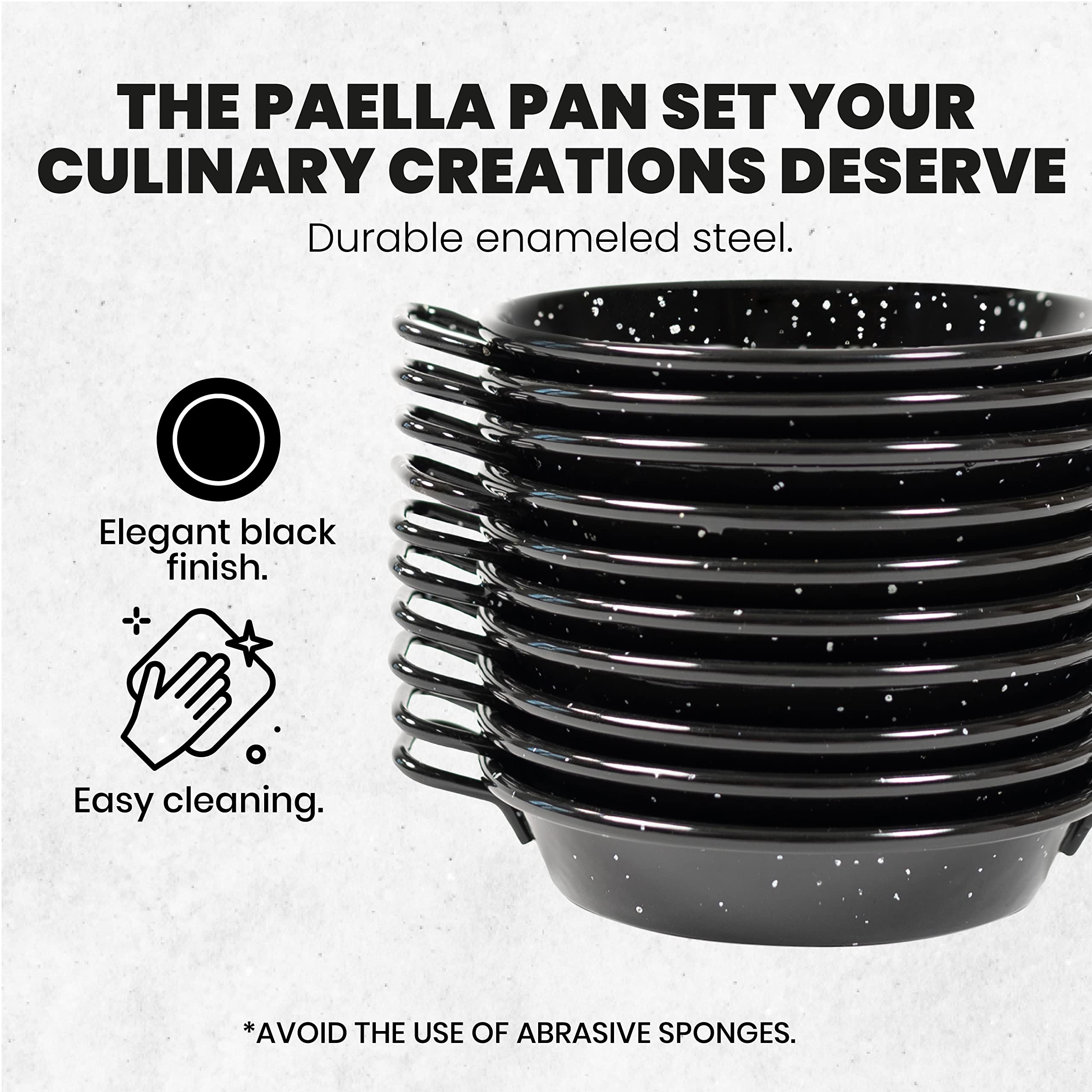 Snapklik.com : Enameled Tapas Pan Set Nonstick Frying Pan Perfect For ...