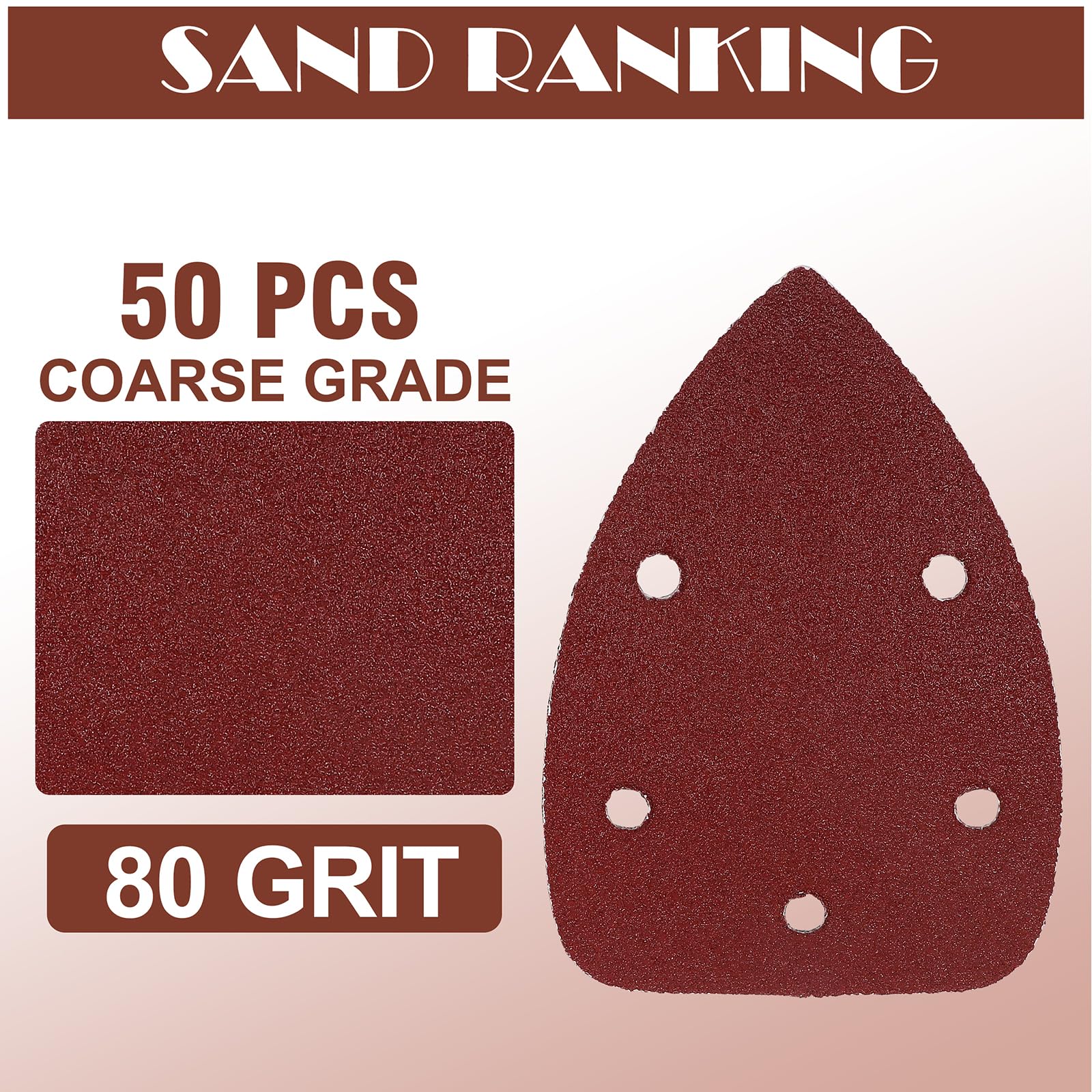 Snapklik.com : 80 Grit Mouse Sander Sandpaper, Jamiikury 5 Hole Detail ...