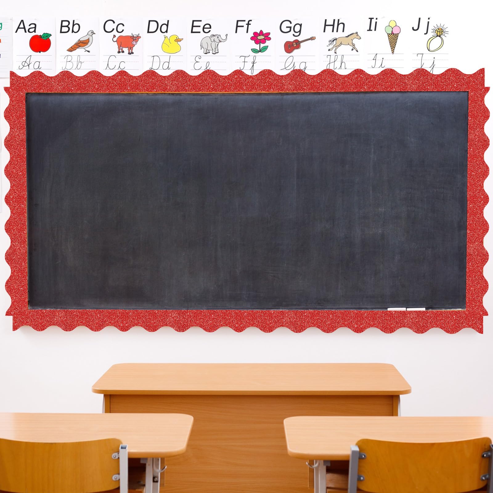 Snapklik.com : Spakon 55.8 Feet Bulletin Board Border Glitter Scalloped ...