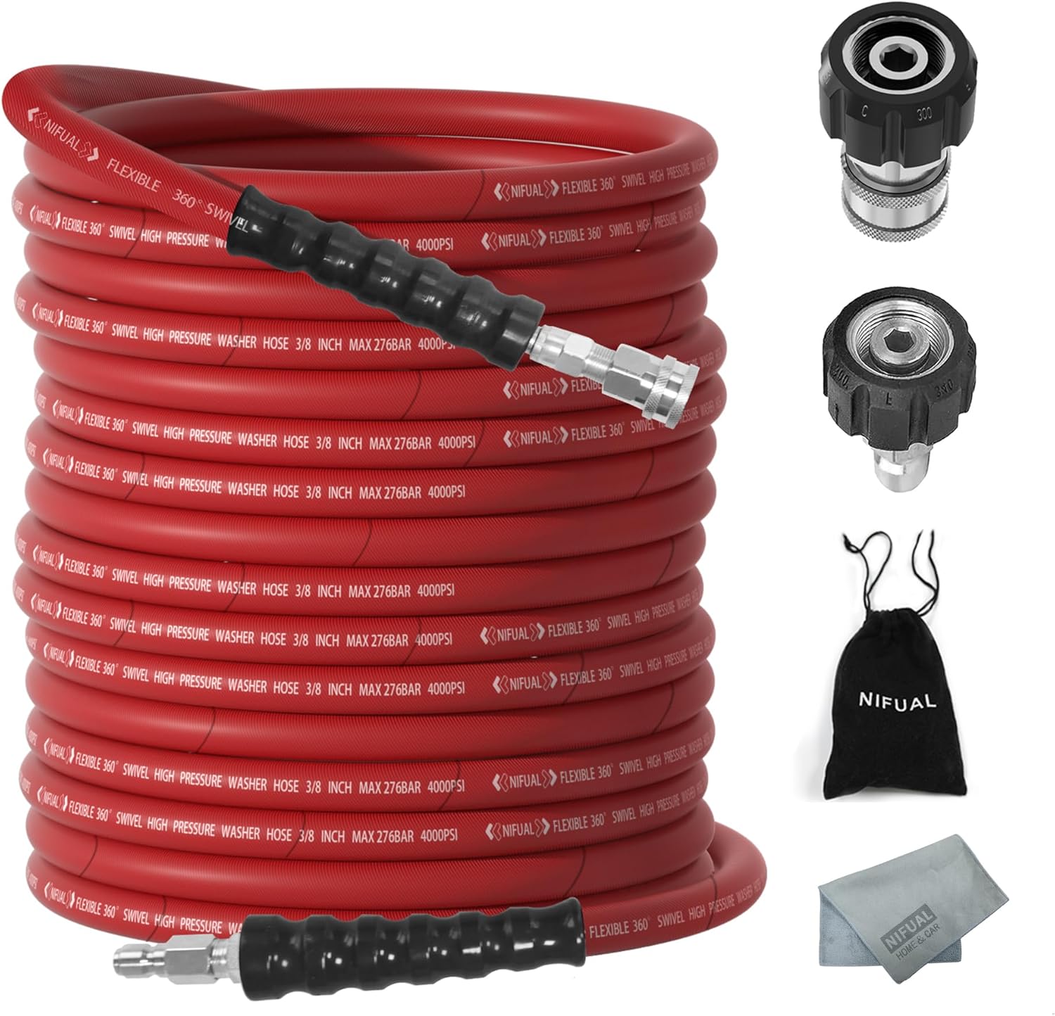 Amazon.com : Pressure Washer Hose 150FT x 3/8 Inch Quick Connect, Kink ...