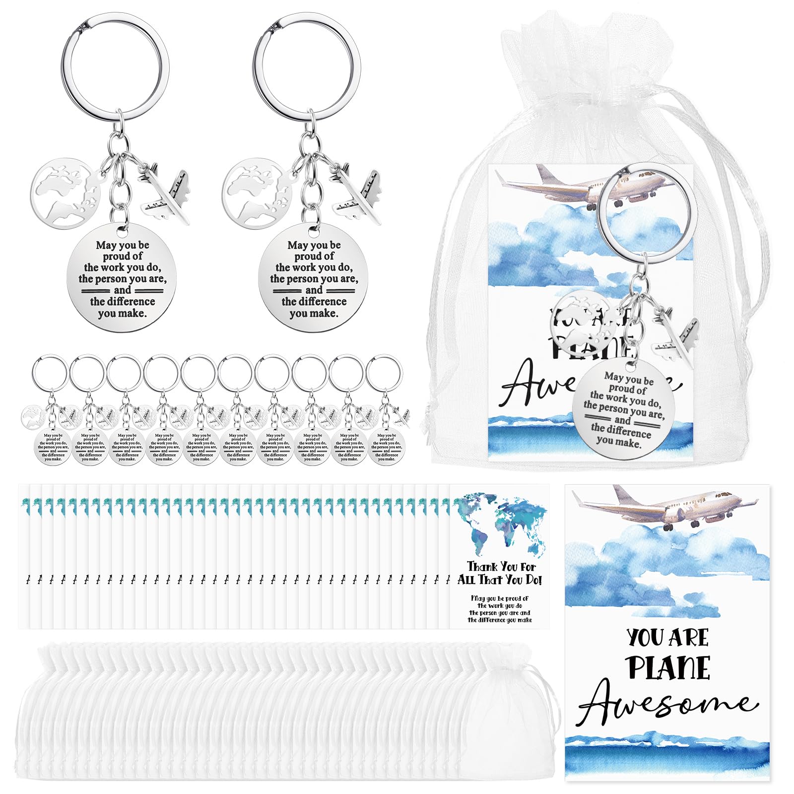 Amazon.com: Tondiamo 36 Set Flight Attendant Gifts Bulk Airplane ...