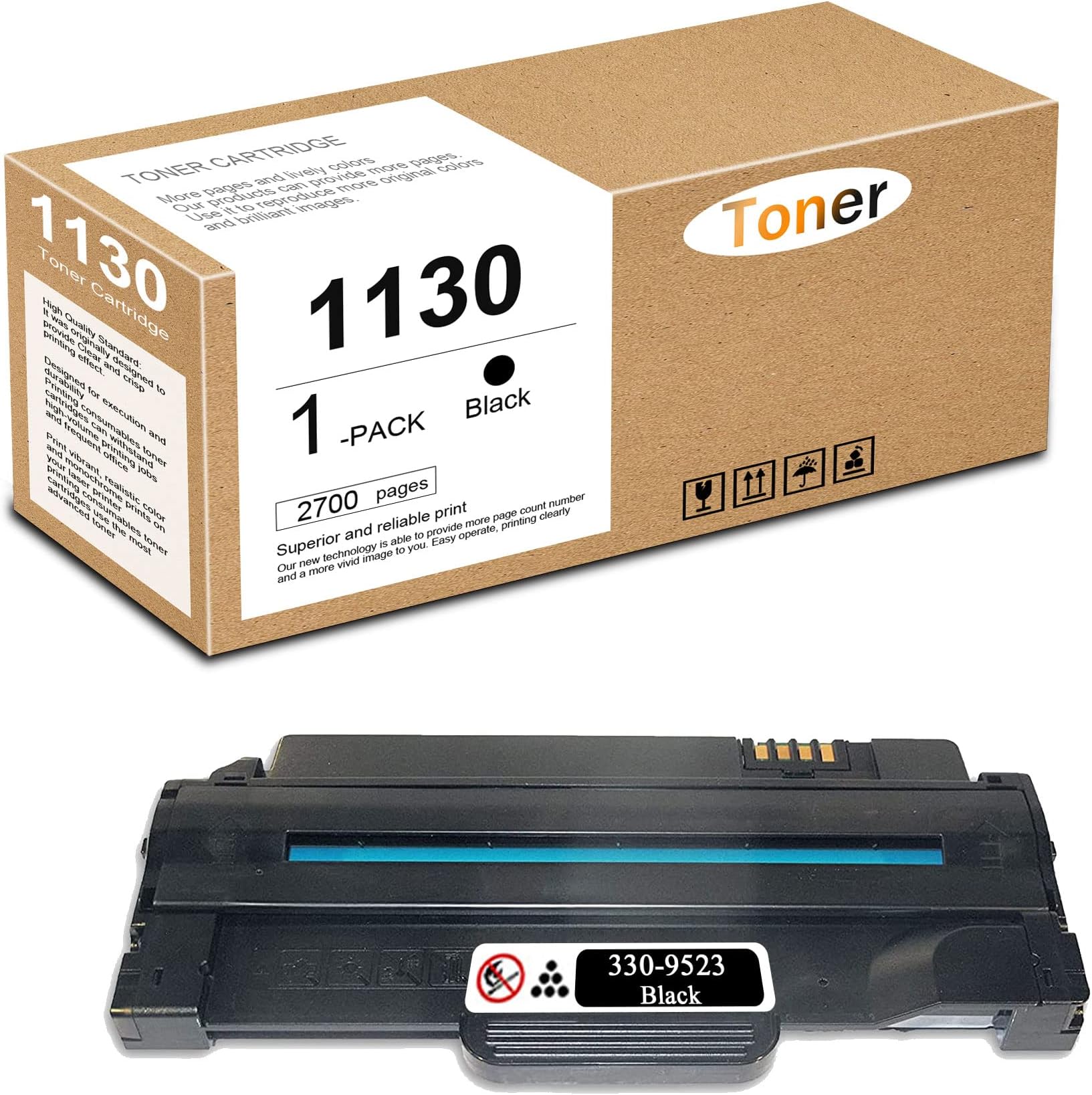 Amazon.com: 1130 Compatible 330-9523 2MMJP 3J11D Toner Cartridge Black ...