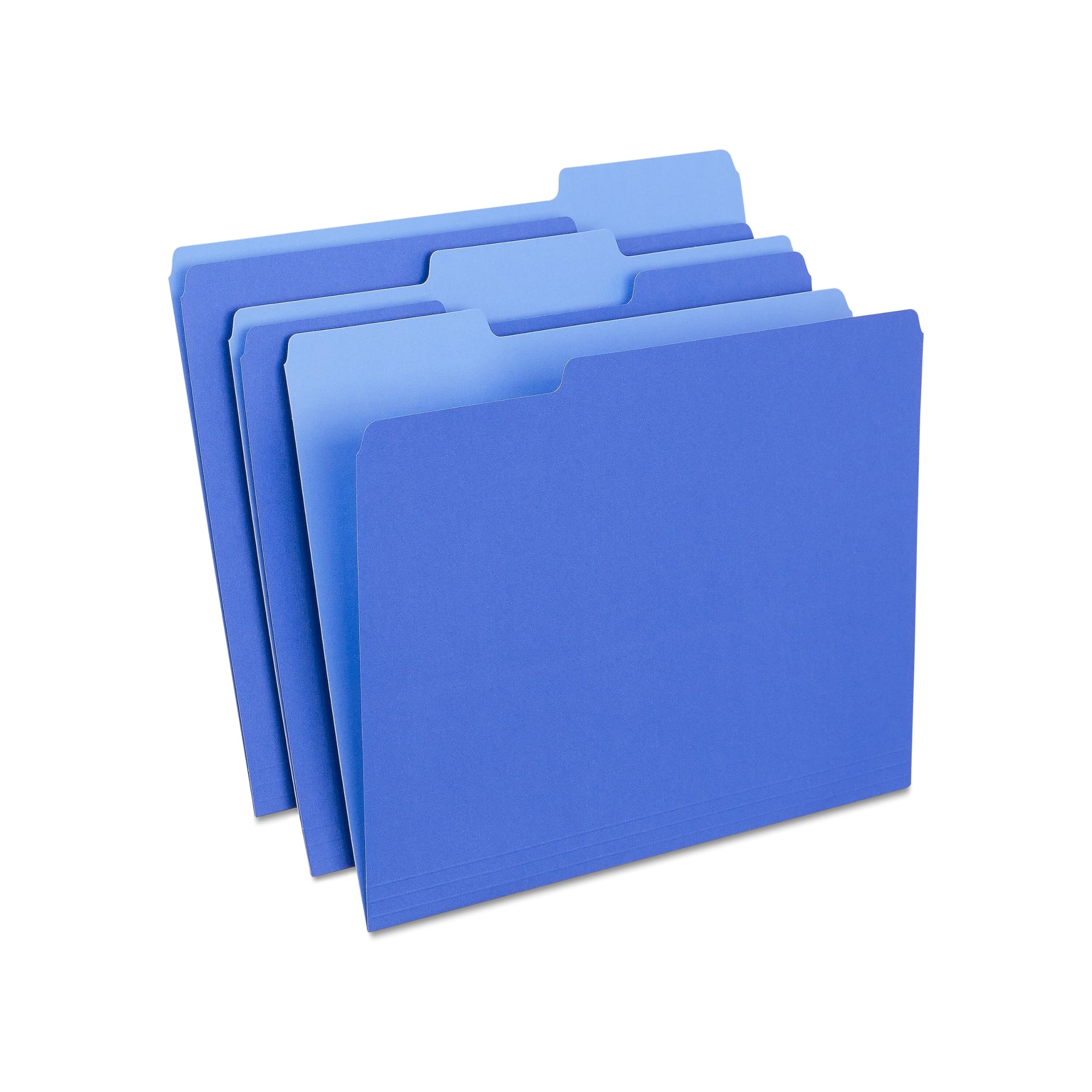 Amazon.com : Staples File Folder, 1/3 Cut Tab, Letter Size, Blue, 200 ...