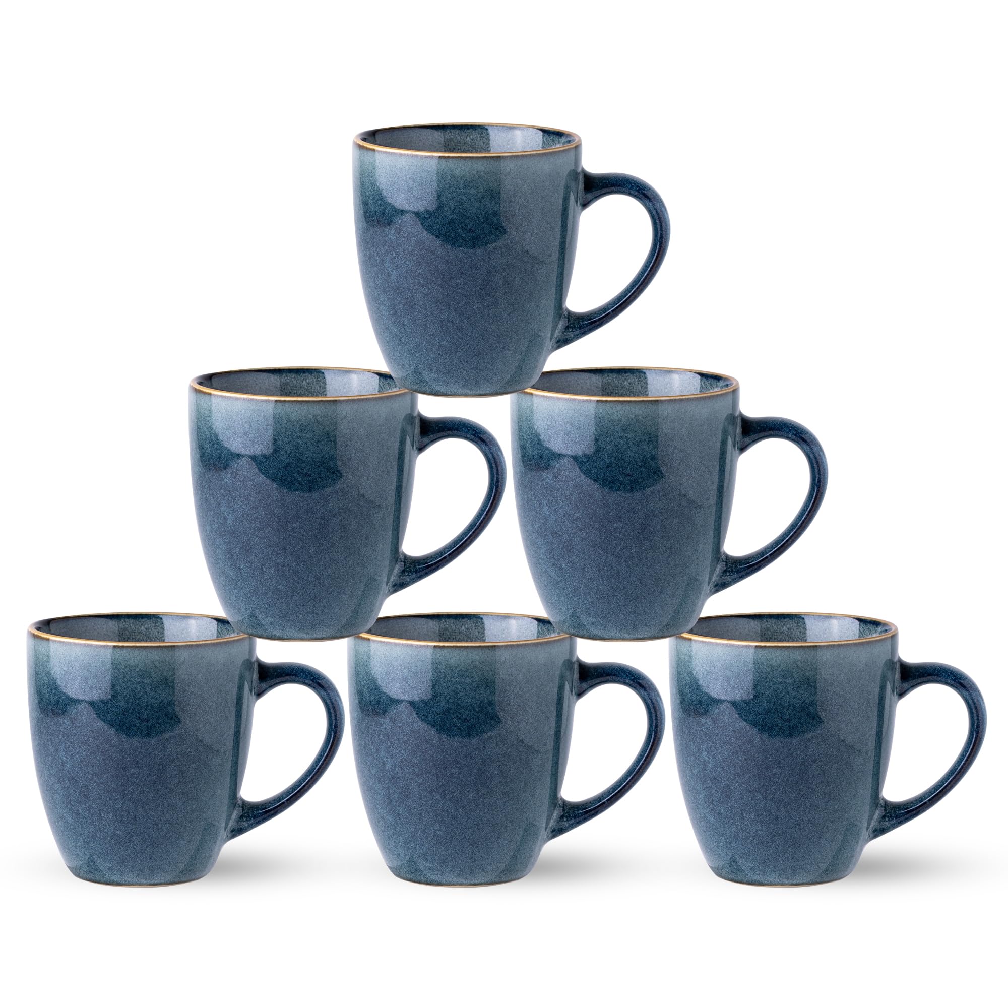Amazon.com: GBHOME Ceramic Coffee Mugs Set of 6, 12oz Stoneware Coffee ...