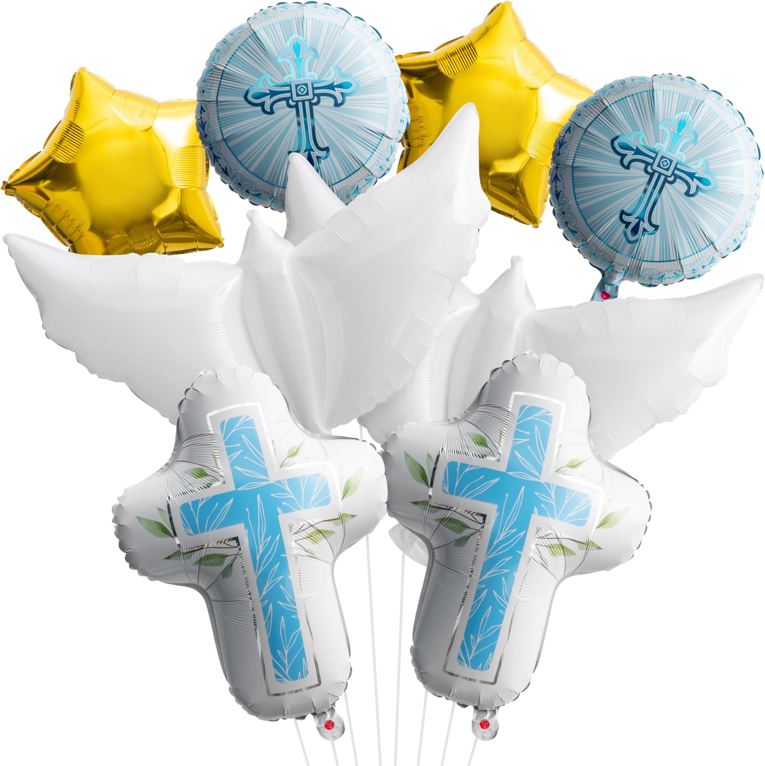 Amazon.com: Unique Fancy Blue Cross Confirmation Latex Balloons - 12 ...