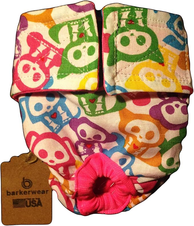 Amazon.com : Barkerwear Dog Diapers - Made in USA - Skeleton Figures on ...
