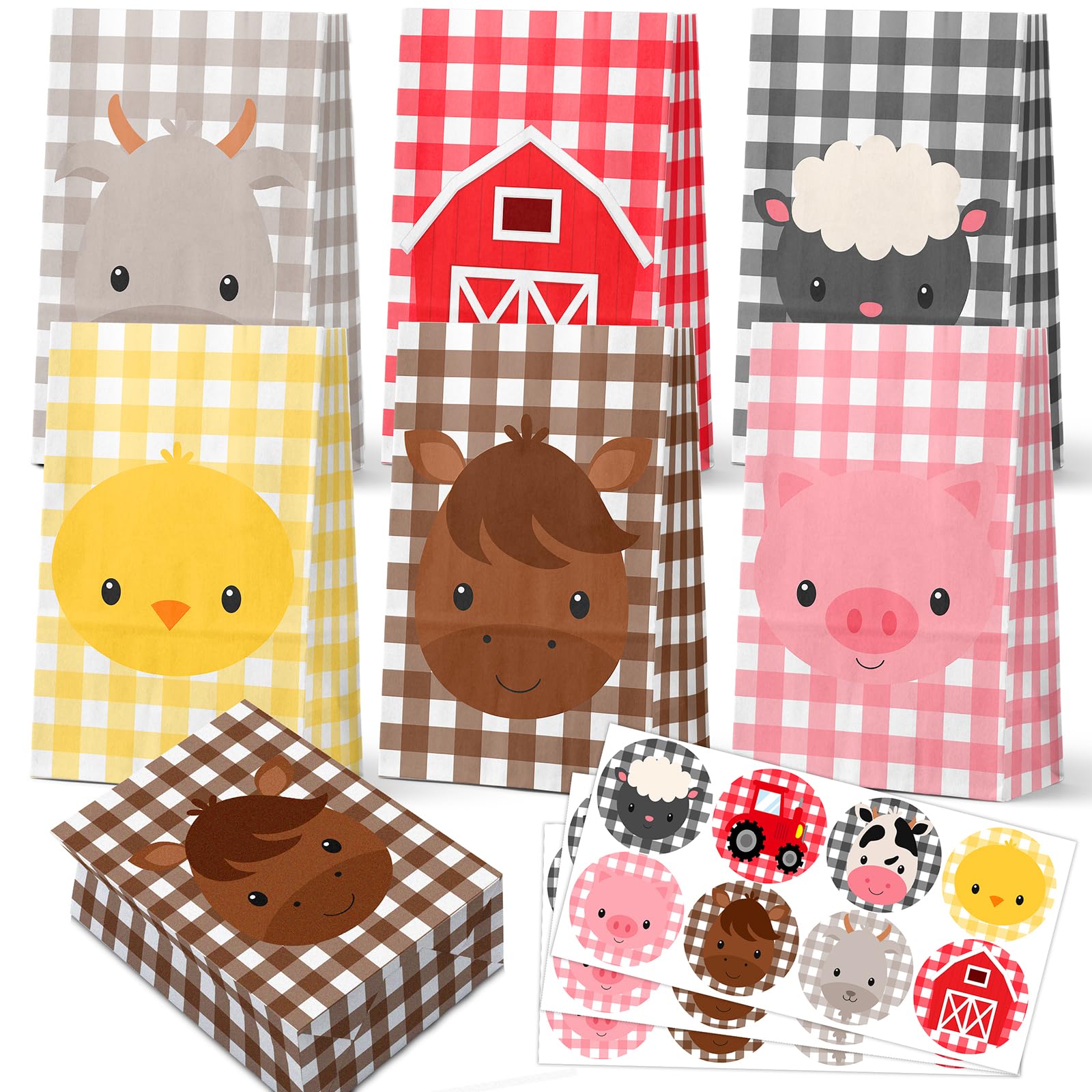 Amazon.com: Celee Farm Animal Party Bags - Farm Goodie Bags - Farm ...