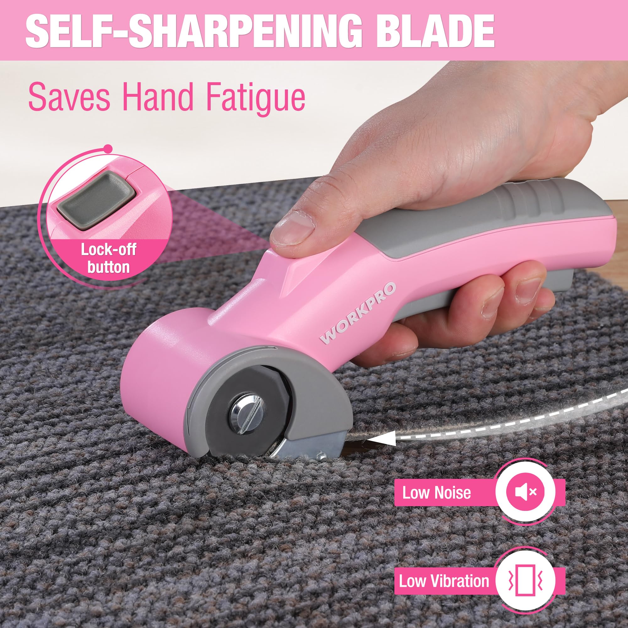 Snapklik.com : WORKPRO Cordless Electric Scissors, 4V Rotary Cutter For ...