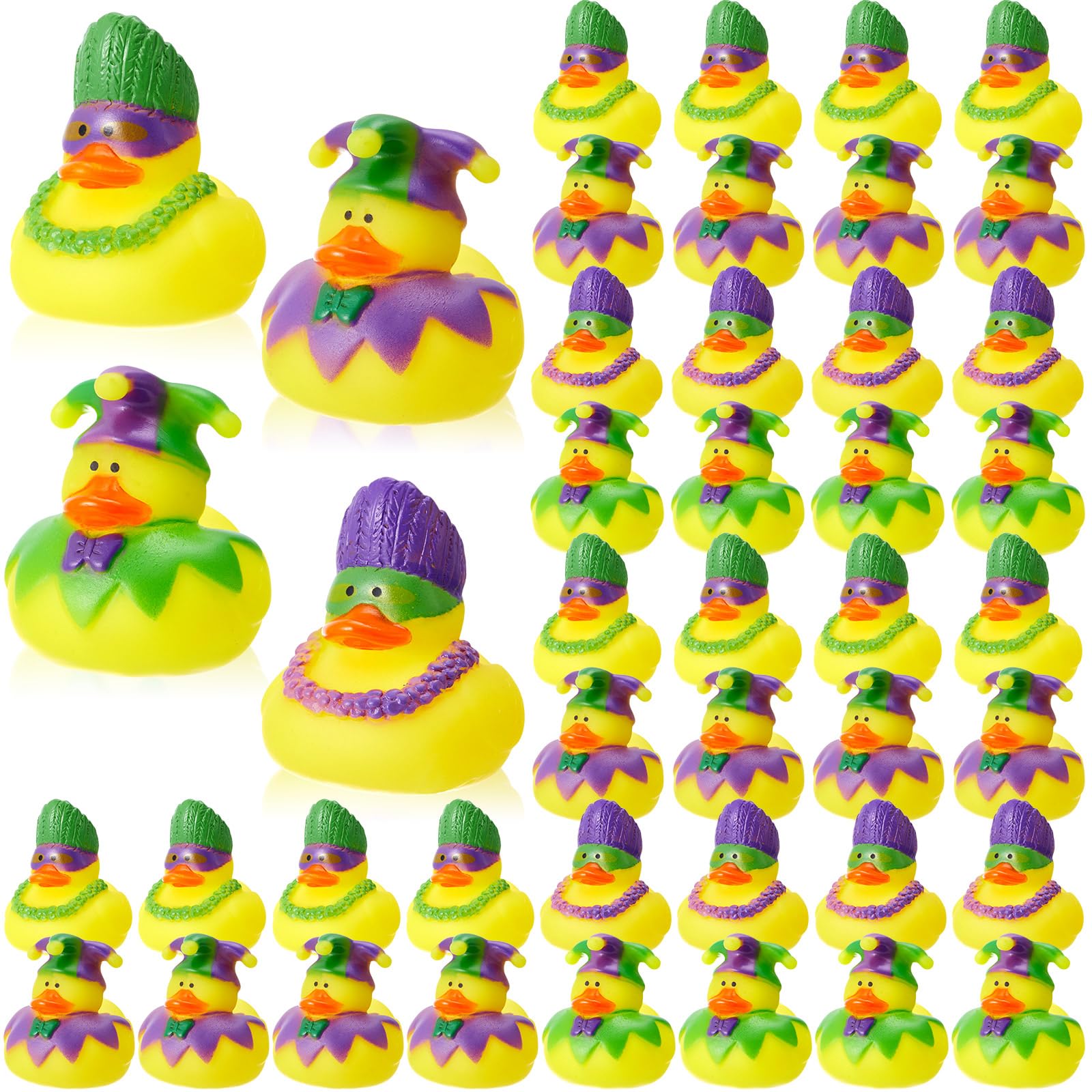 Snapklik.com : 100 Pcs Mardi Gras Rubber Ducks 2 Inch Bulk Cute Ducks ...