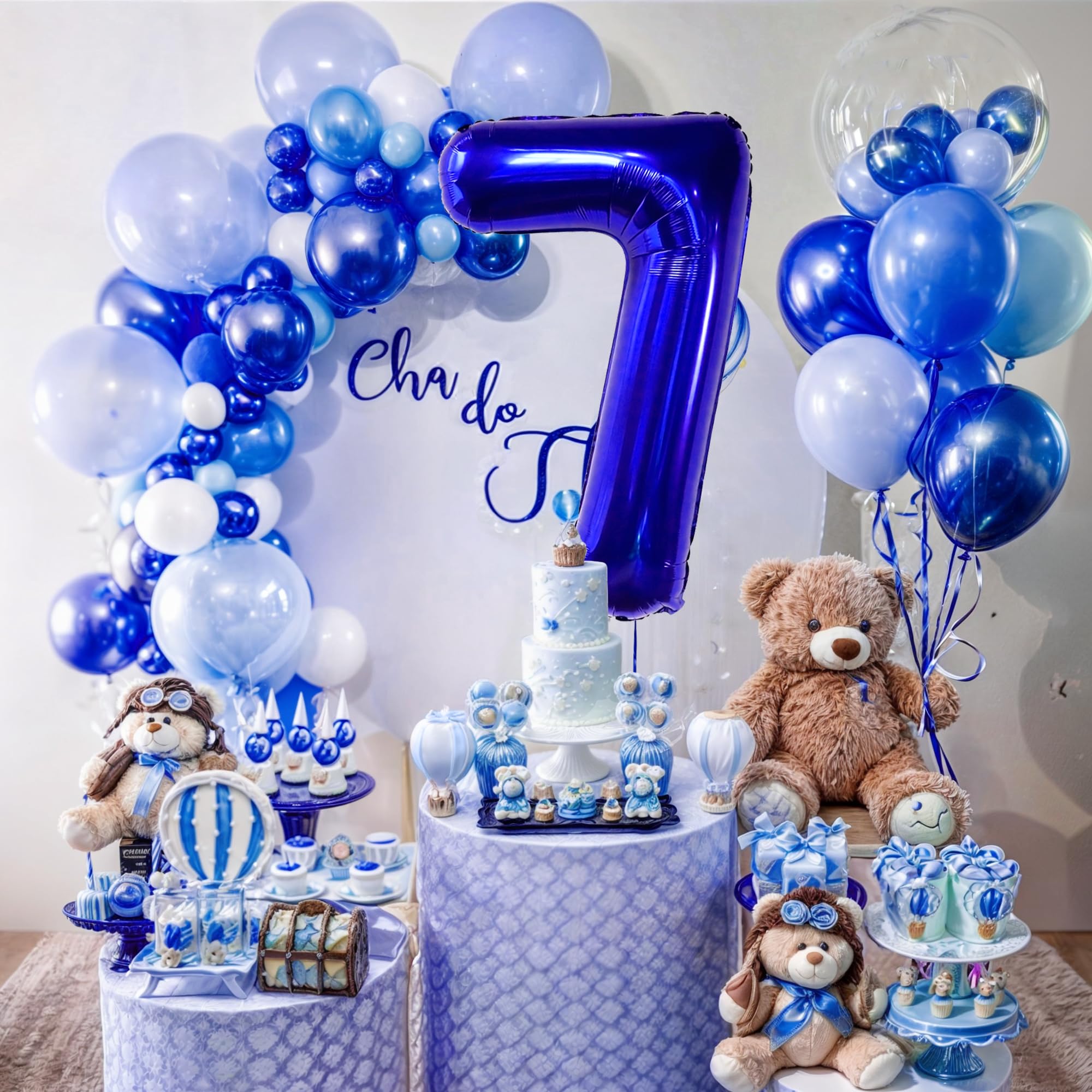 Snapklik.com : Giant Dark Blue Number 7 Balloon - 40 Inch 7th Birthday ...