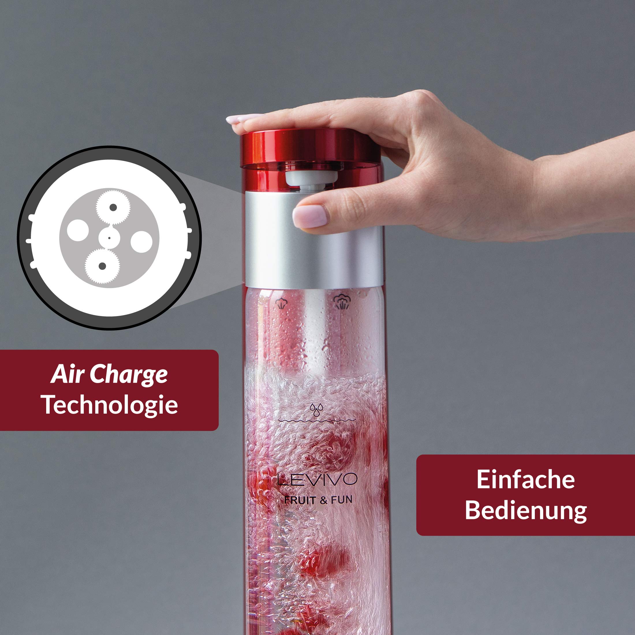 Buy Levivo Fruit & Fun Carbonator, Slim, 1-litre water carbonator ...