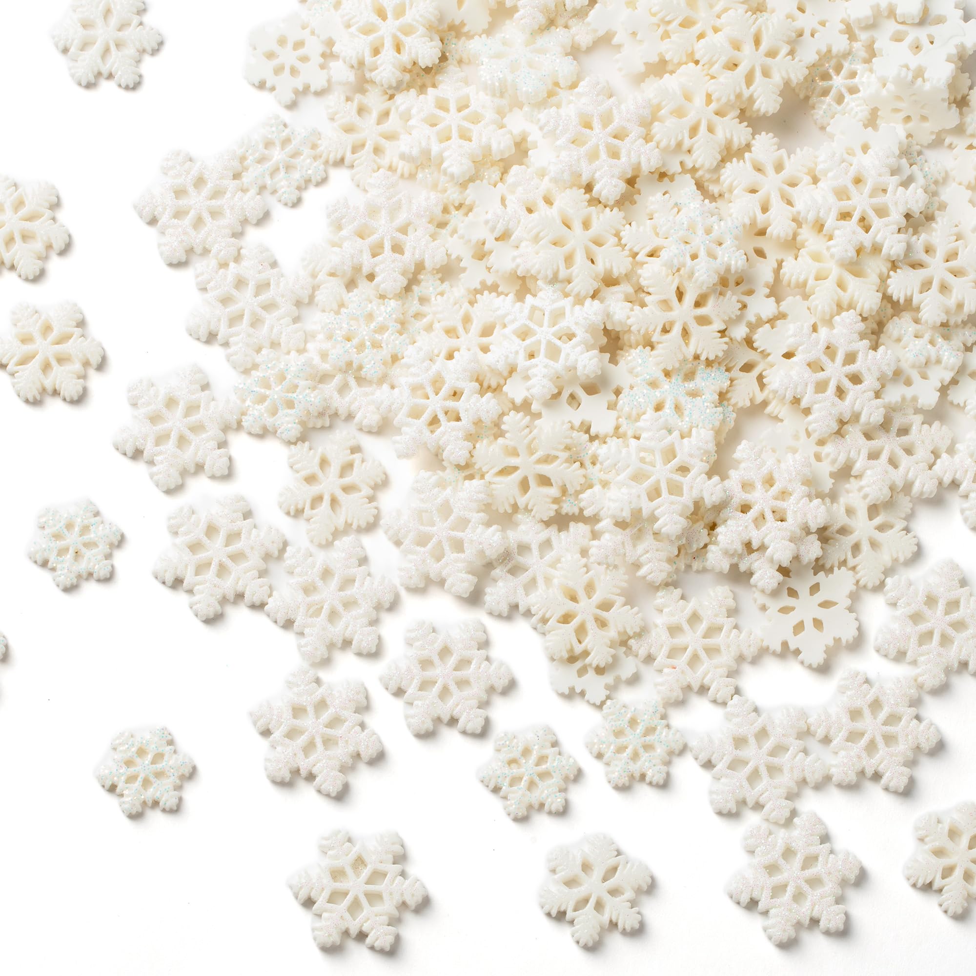 Amazon.com: Crafare 120PCS Snowflake Resin Multi Size White Mini ...