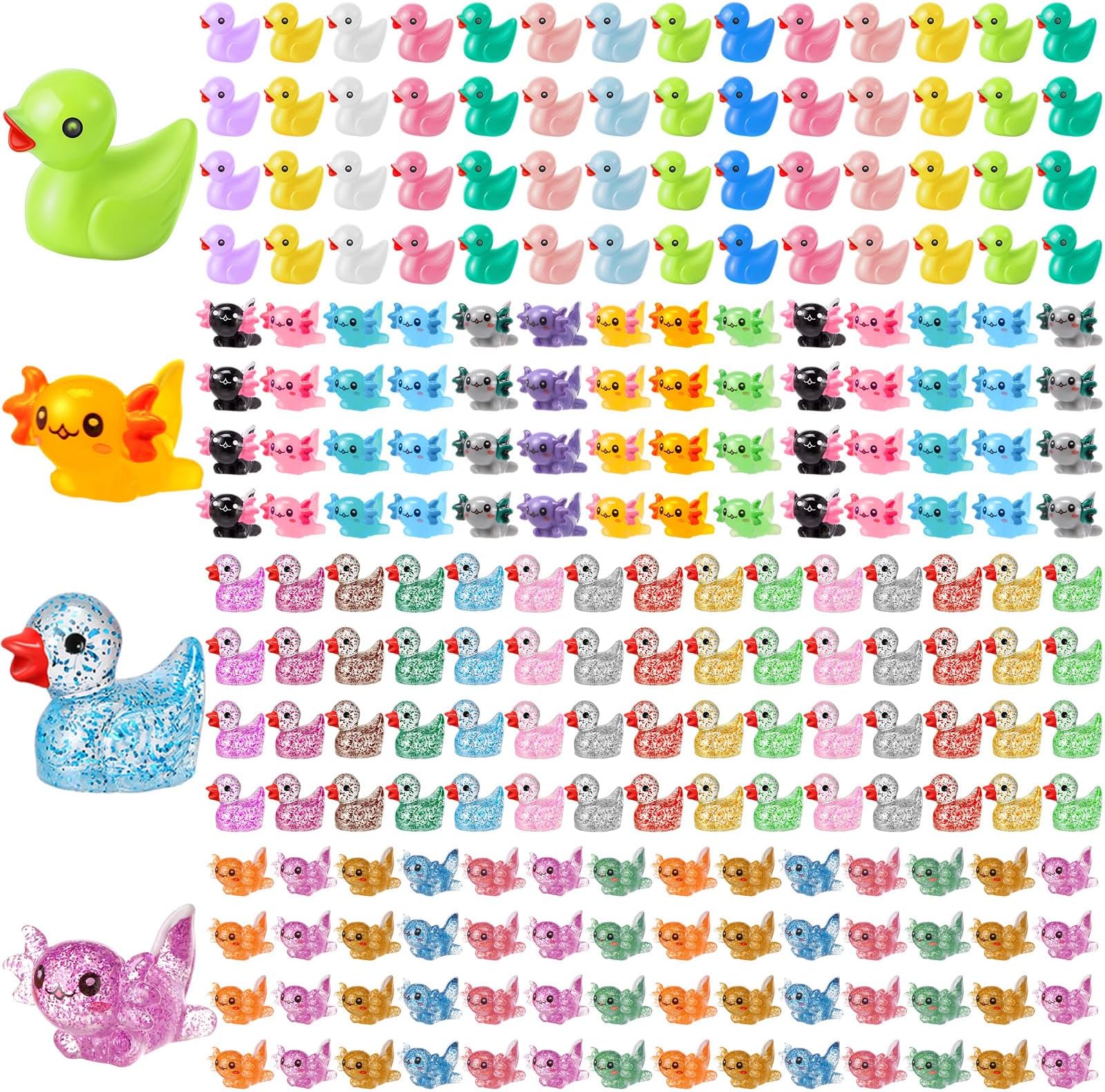 Amazon.com: Barydat 200 Pcs Tiny Resin Animals Mini Resin Figures Duck ...
