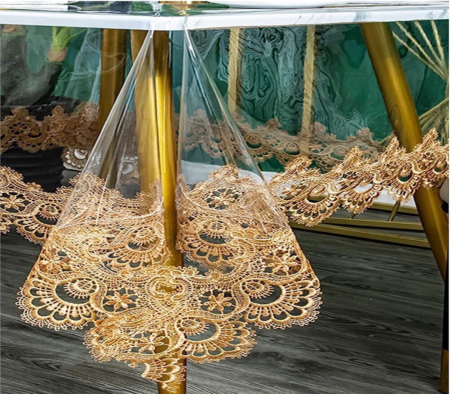 Amazon.com: DHAEY Clear Plastic Rectangle Tablecloth Waterproof Vinyl ...
