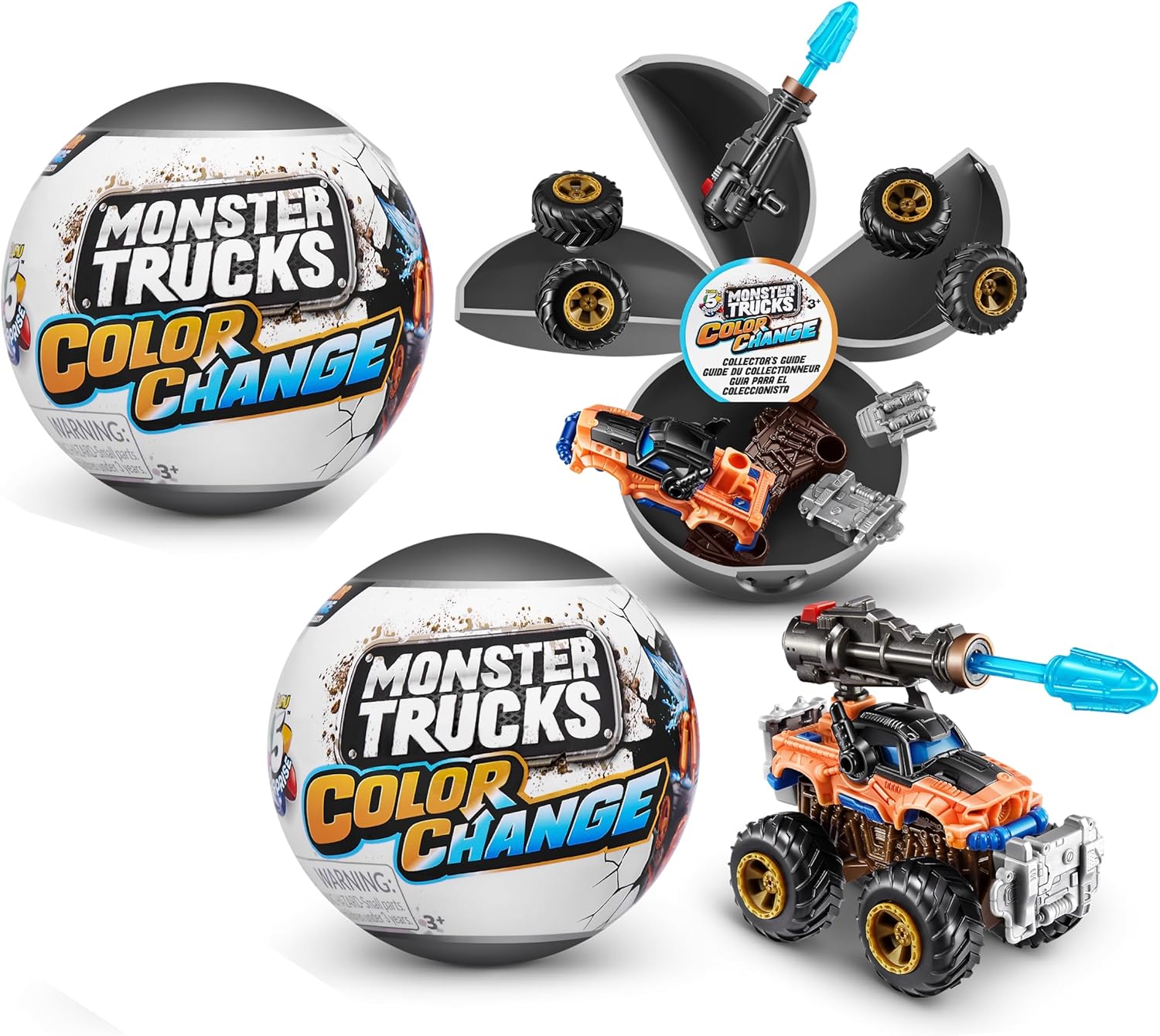 Amazon.com: 5 Surprise Monster Trucks Series 3 Color Change (2 Pack) by ...