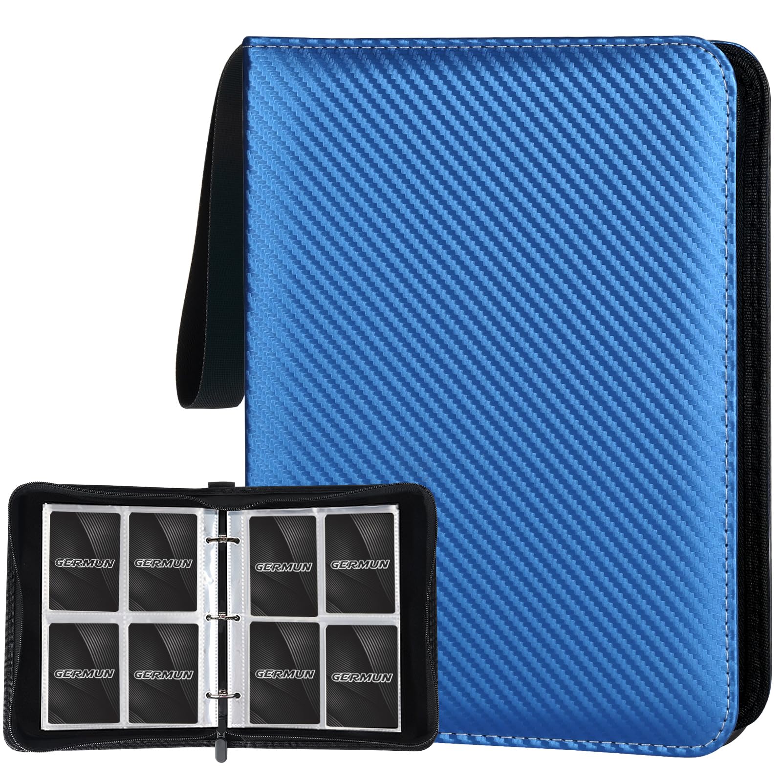Amazon.com: GERMUN 4 Pocket Card Binder, Premium Zip Trading Card ...