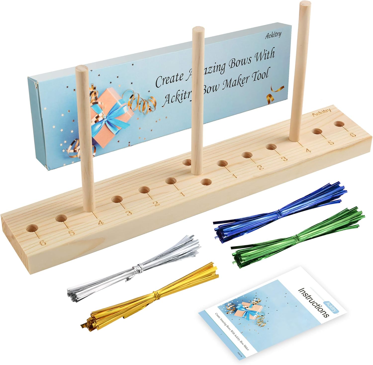 Amazon.com: Ackitry Extended Bow Maker for Ribbon for Wreaths, Wooden ...