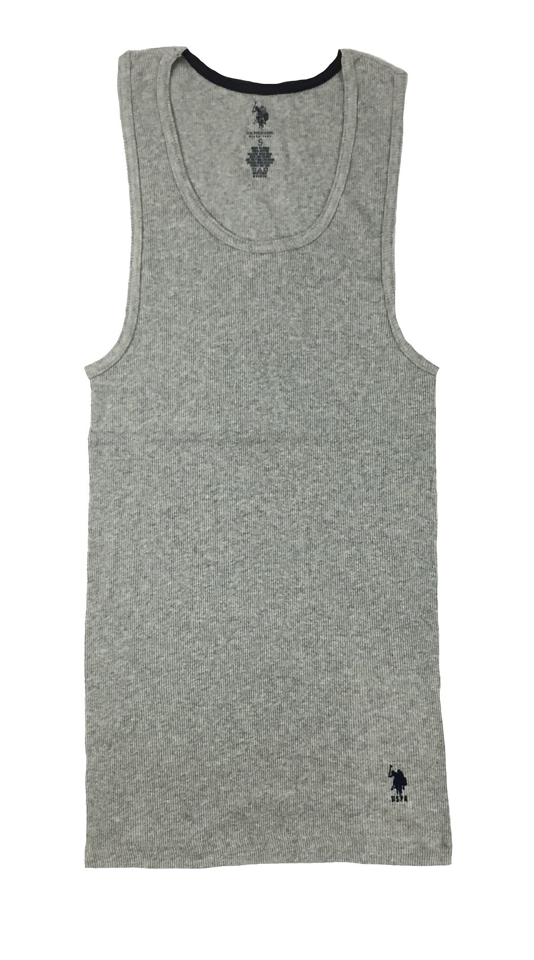 U.S. Polo Assn. Men's Ribbed Tank (Grey, Large) at Amazon Men’s ...