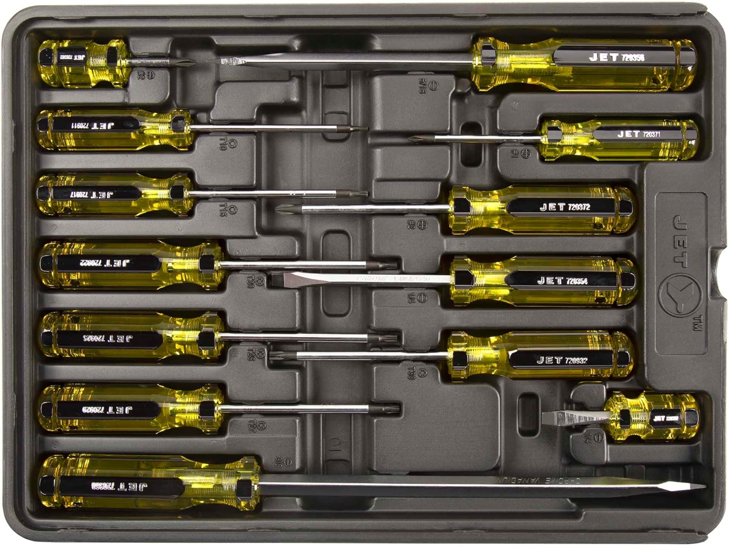 JET Screwdriver Set - Premium CrV Steel, Super Strong Acetate Jumbo ...