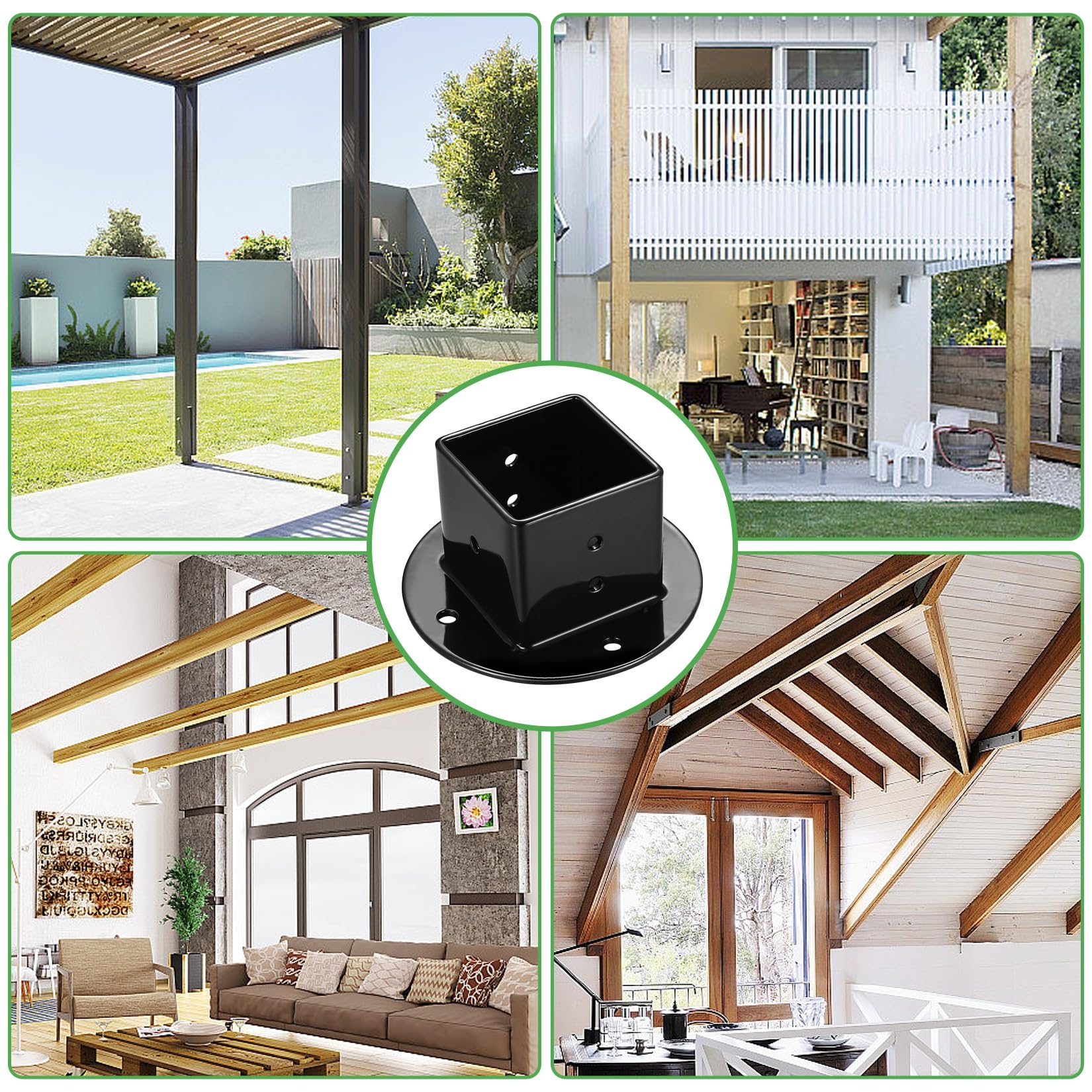 Snapklik.com : 2pcs Floor Flange Post Base, 50x50 Mm Post Anchor Heavy ...
