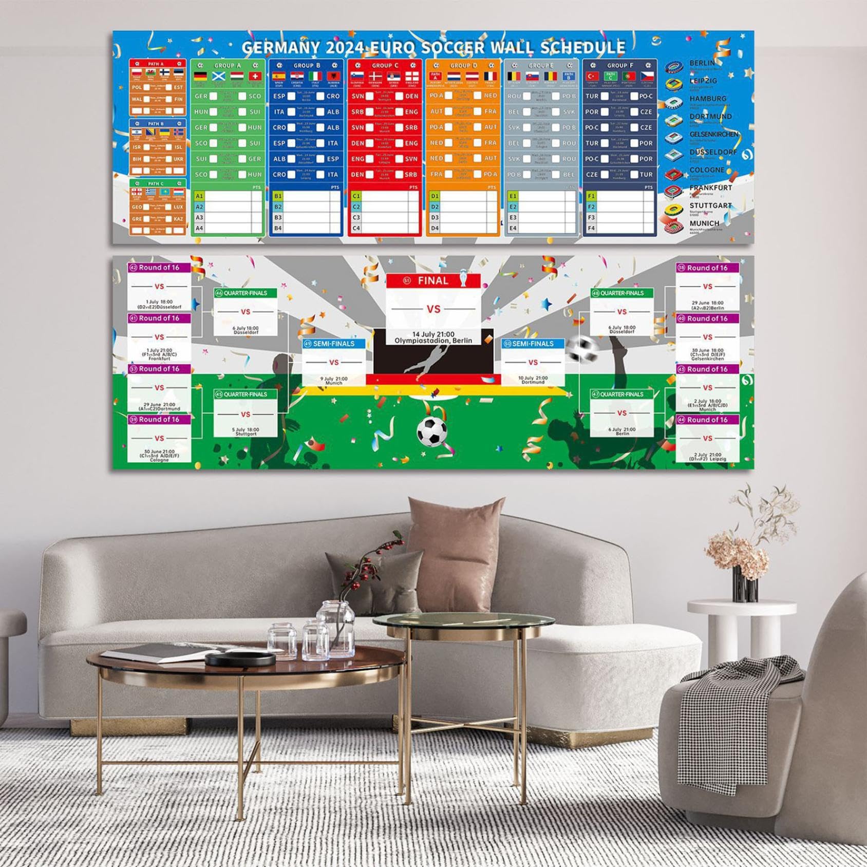 Grafico De Parede Com Calendario Da Copa Do Mundo 2024 Modelo De