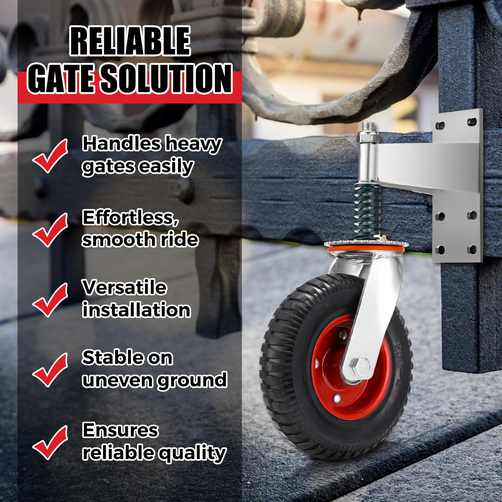 Snapklik.com : Seeloowy 2 Pack 8 Inch Gate Wheels For Metal Tube, Load ...