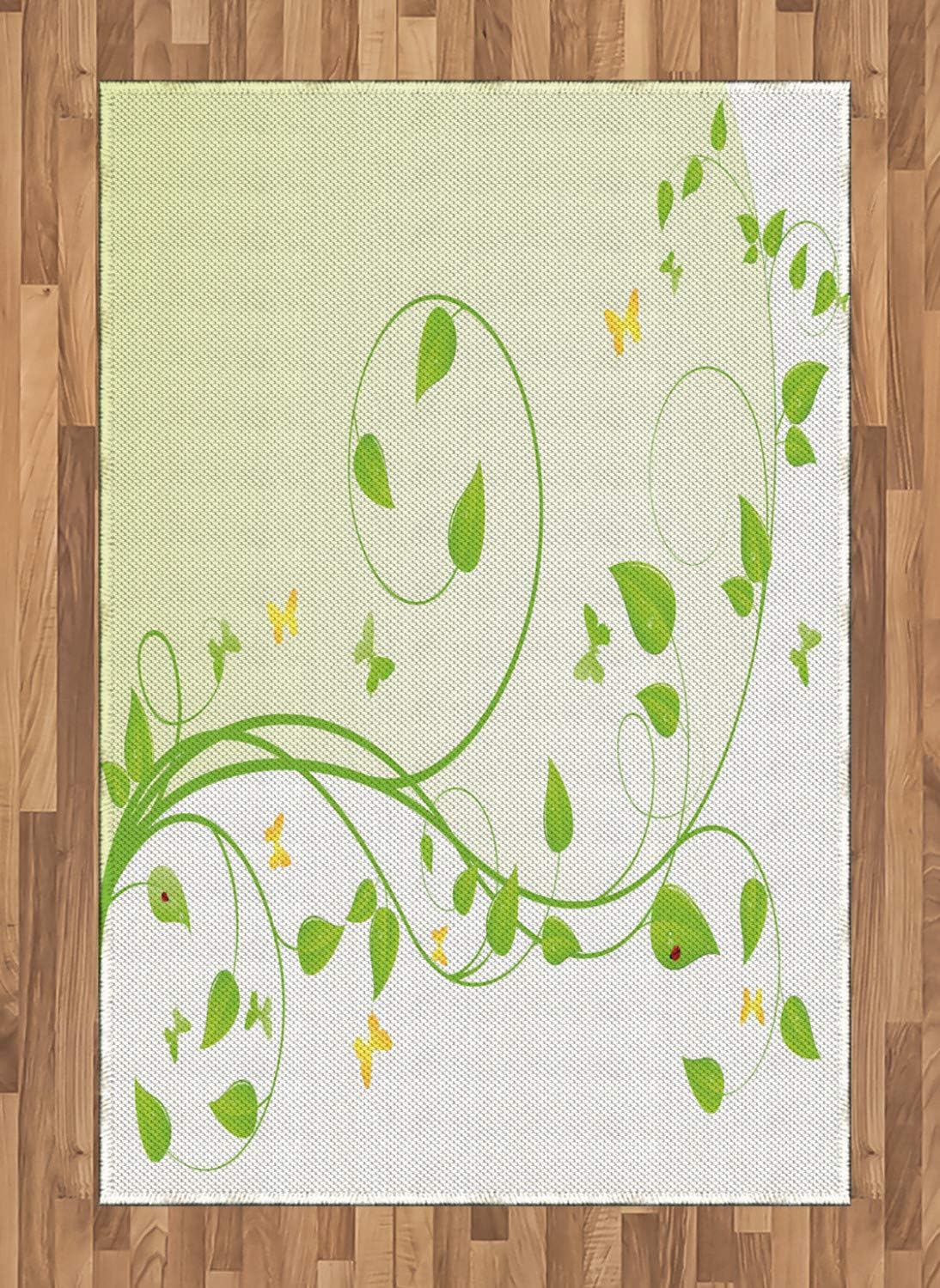 Amazon.com: Ambesonne Vine Area Rug, Flourishing Sapling Pattern with ...