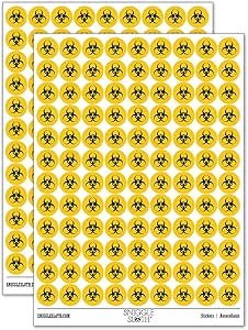 Amazon.com: Biohazard Symbol 200+ Round Stickers - Gloss Finish - 0.50 ...