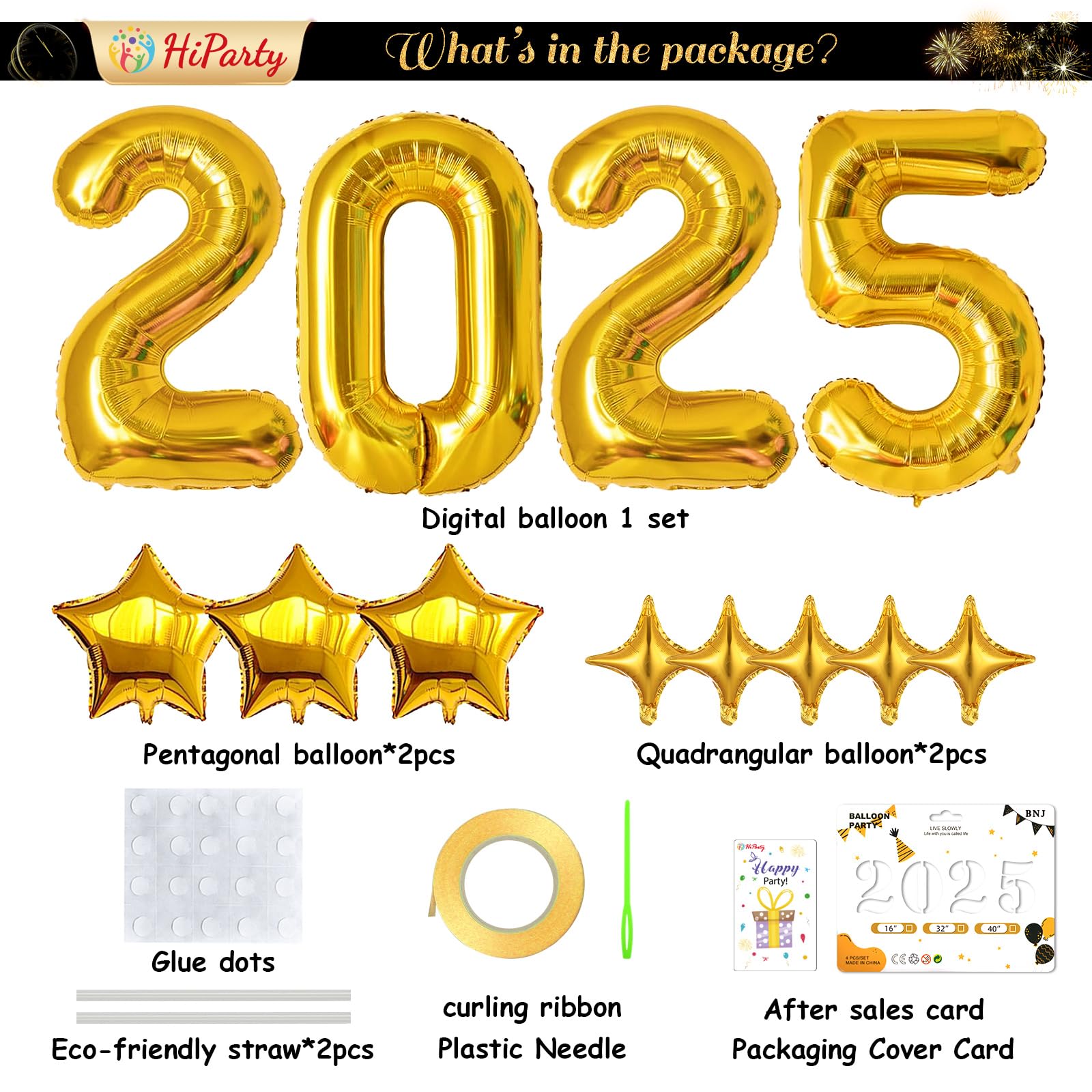 Snapklik.com : Upgraded, 42in Large 2025 Balloons Numbers