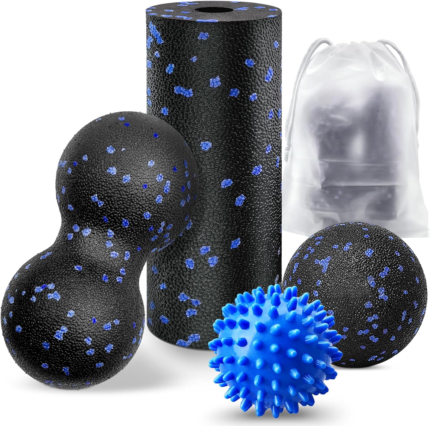 Eurtes 4 Stück Faszienball Set, Kleiner Faszienrolle, 7cm Igelball und ...