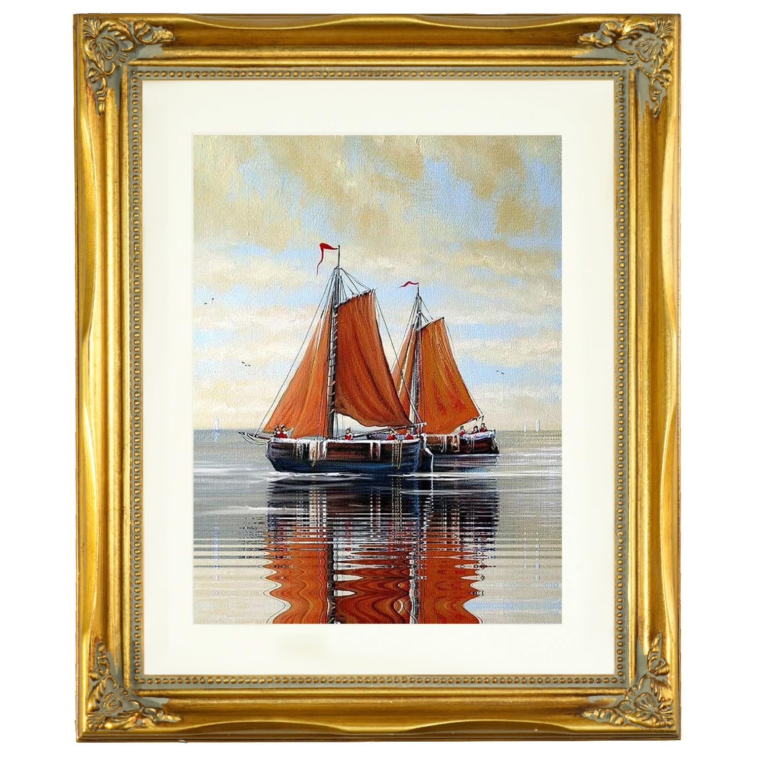 Amazon.com - Zibrelte Baroque Gold 5x7 Picture Frame, Solid Wood Frame ...