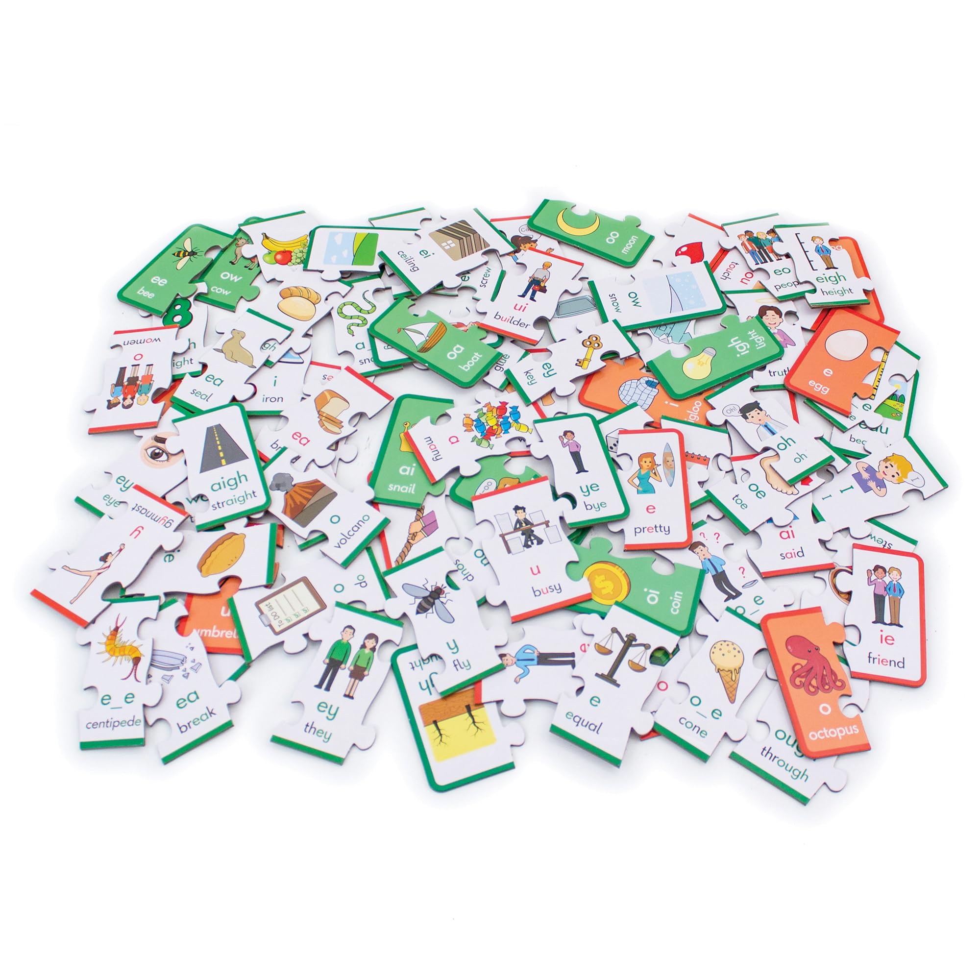 Educational Puzzles For Kids Junior Learning Vowel Puzzles - Match Long ...